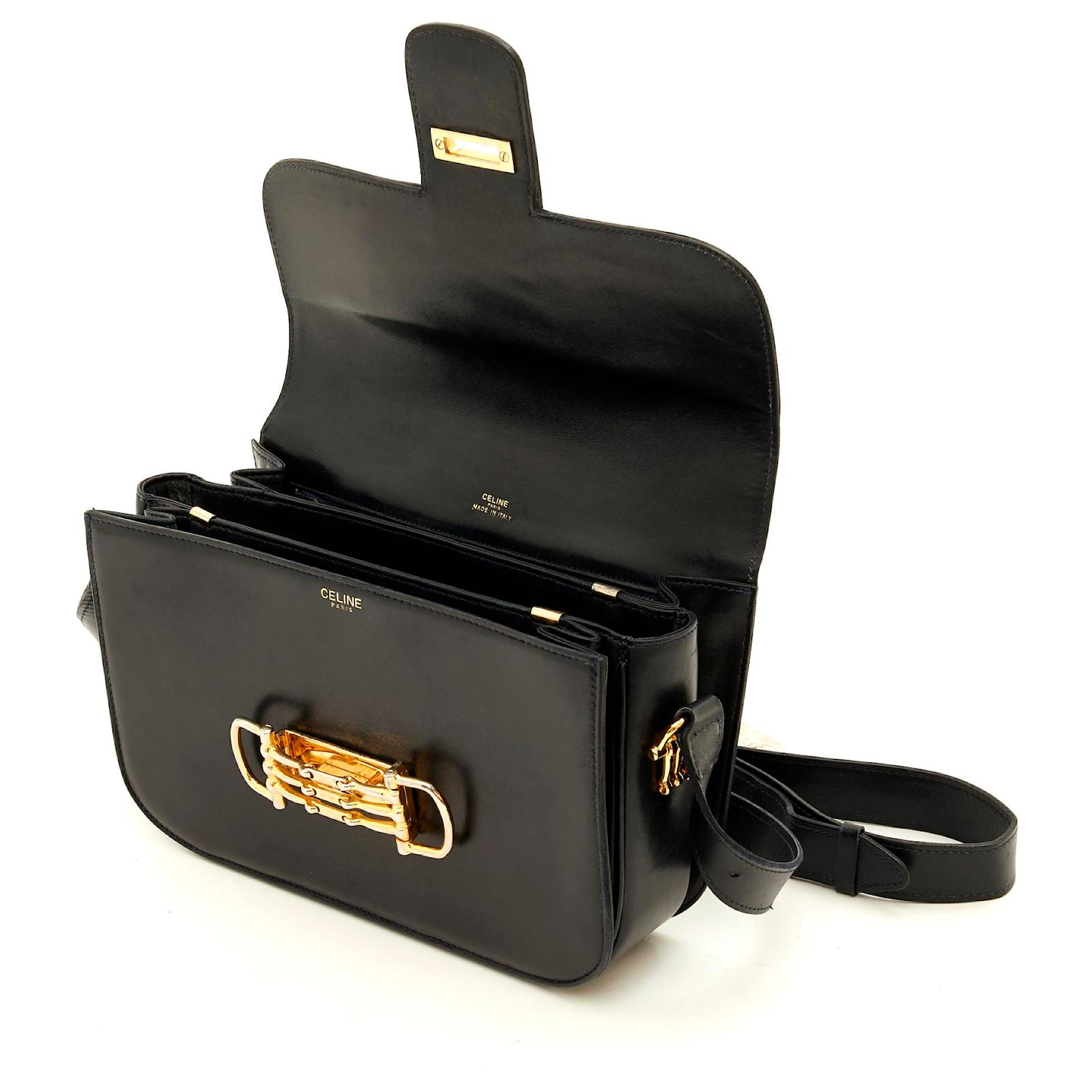 Céline NAVY CLASSIC BOX Navy blue Leather ref.168876 - Joli Closet