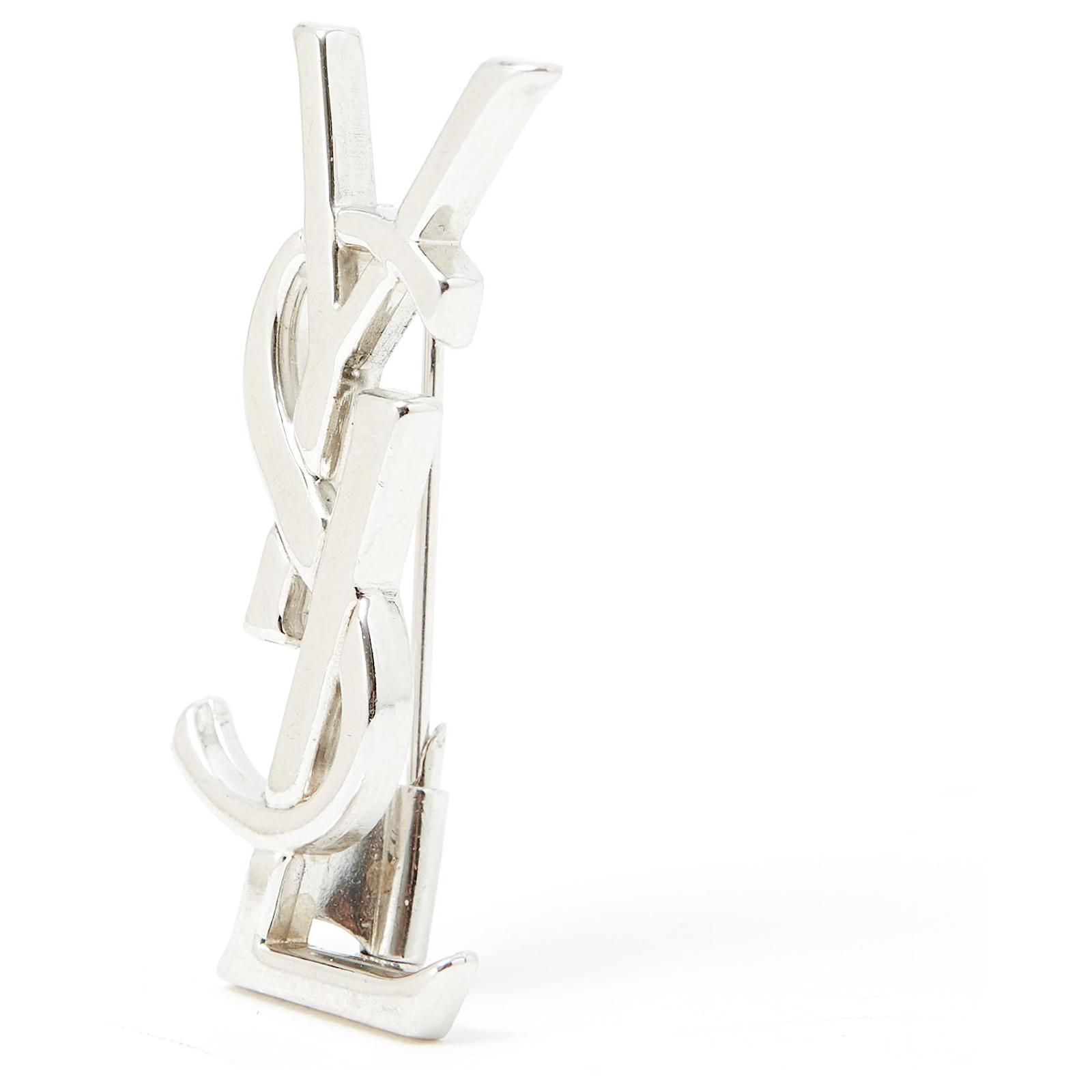 Yves Saint Laurent YSL SOLID SILVER Argent Argenté ref.170206 - Joli Closet