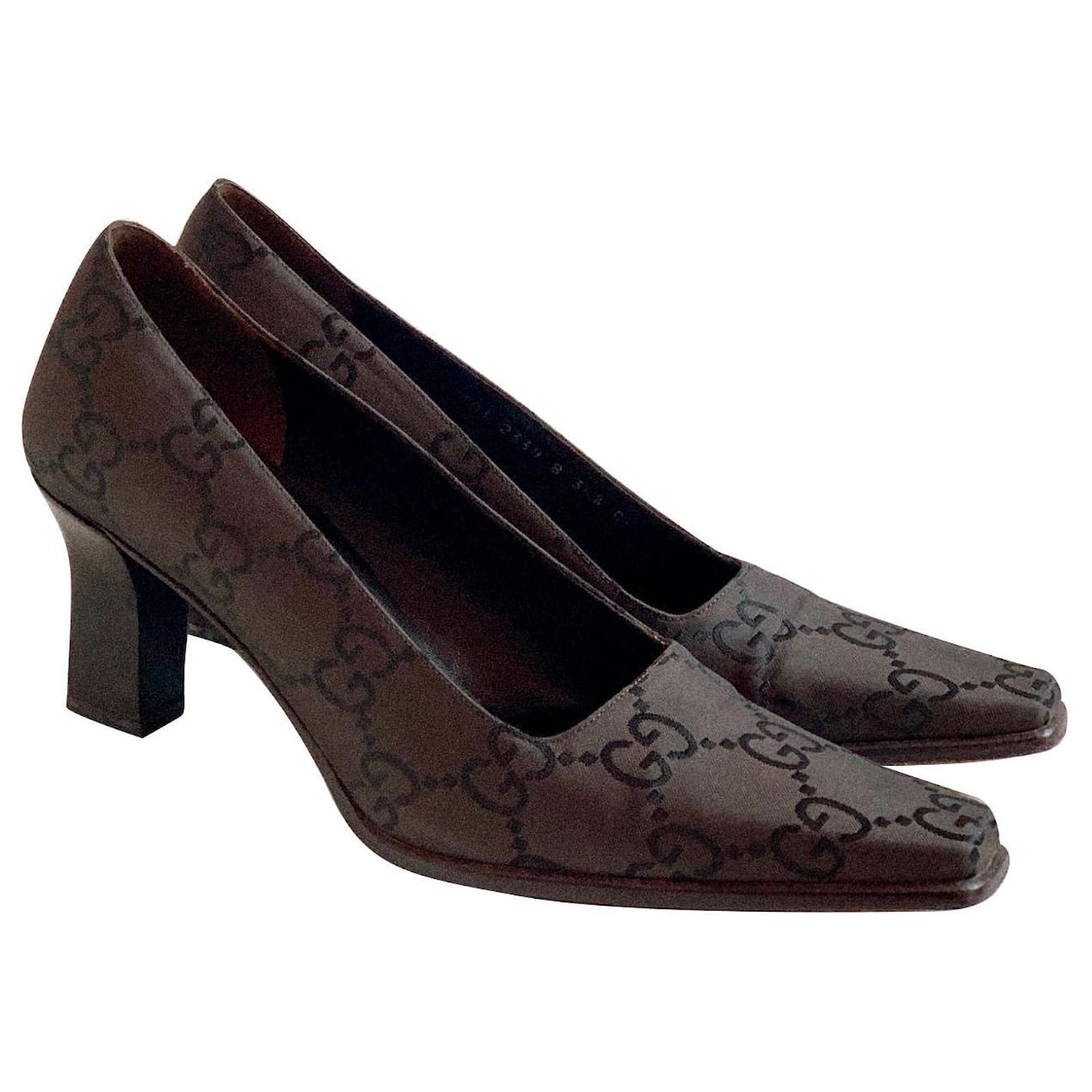 Gucci Talons Toile Marron ref.170415 - Joli Closet