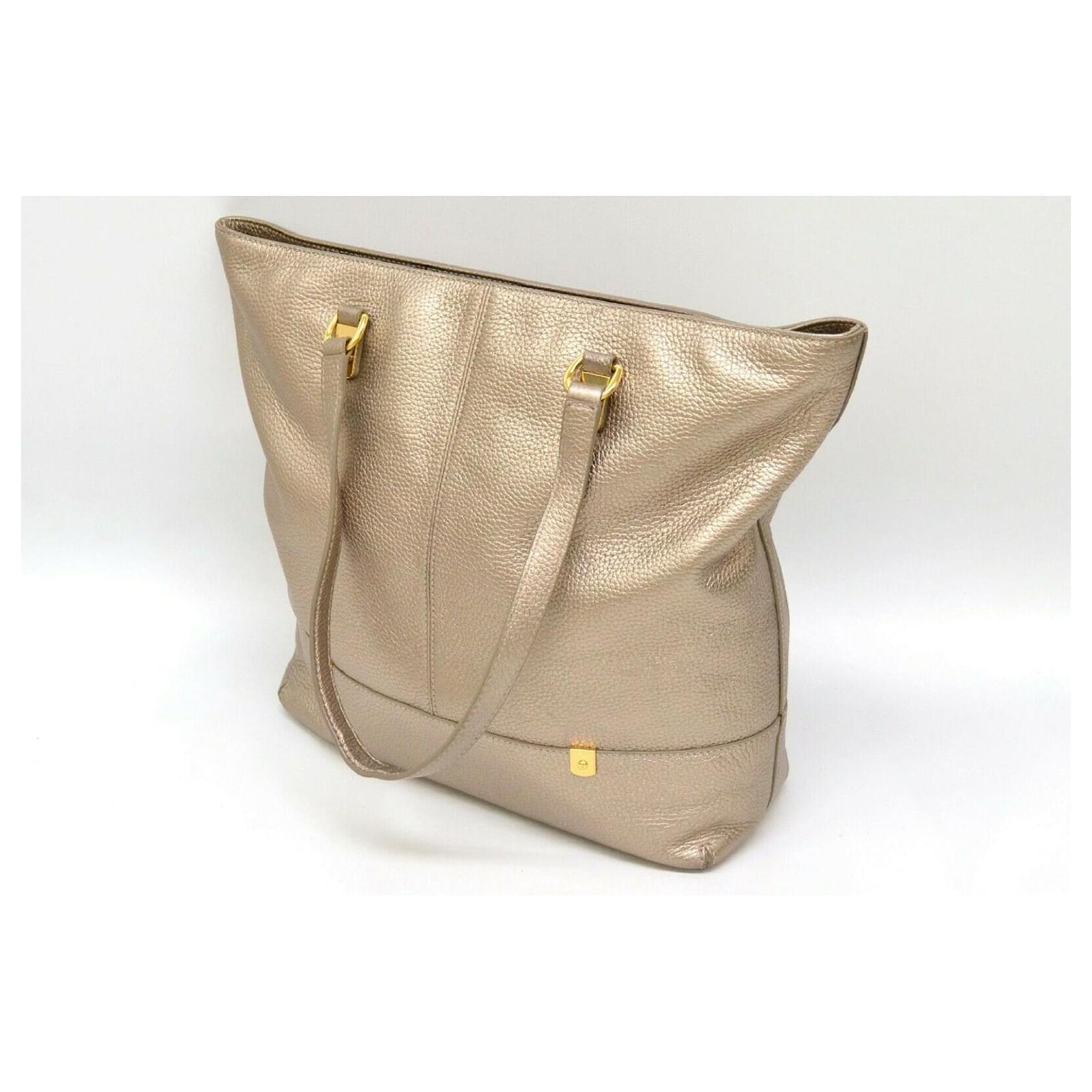 Ralph Lauren Leather Tote Shoulder Hand Bag Golden ref.170939 - Joli Closet