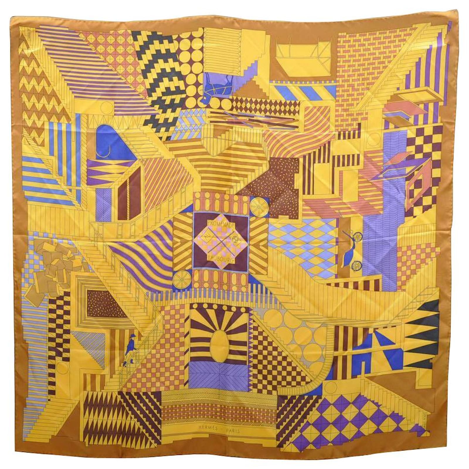 Hermès NIGEL PEAKE Brown Silk ref.171697 - Joli Closet