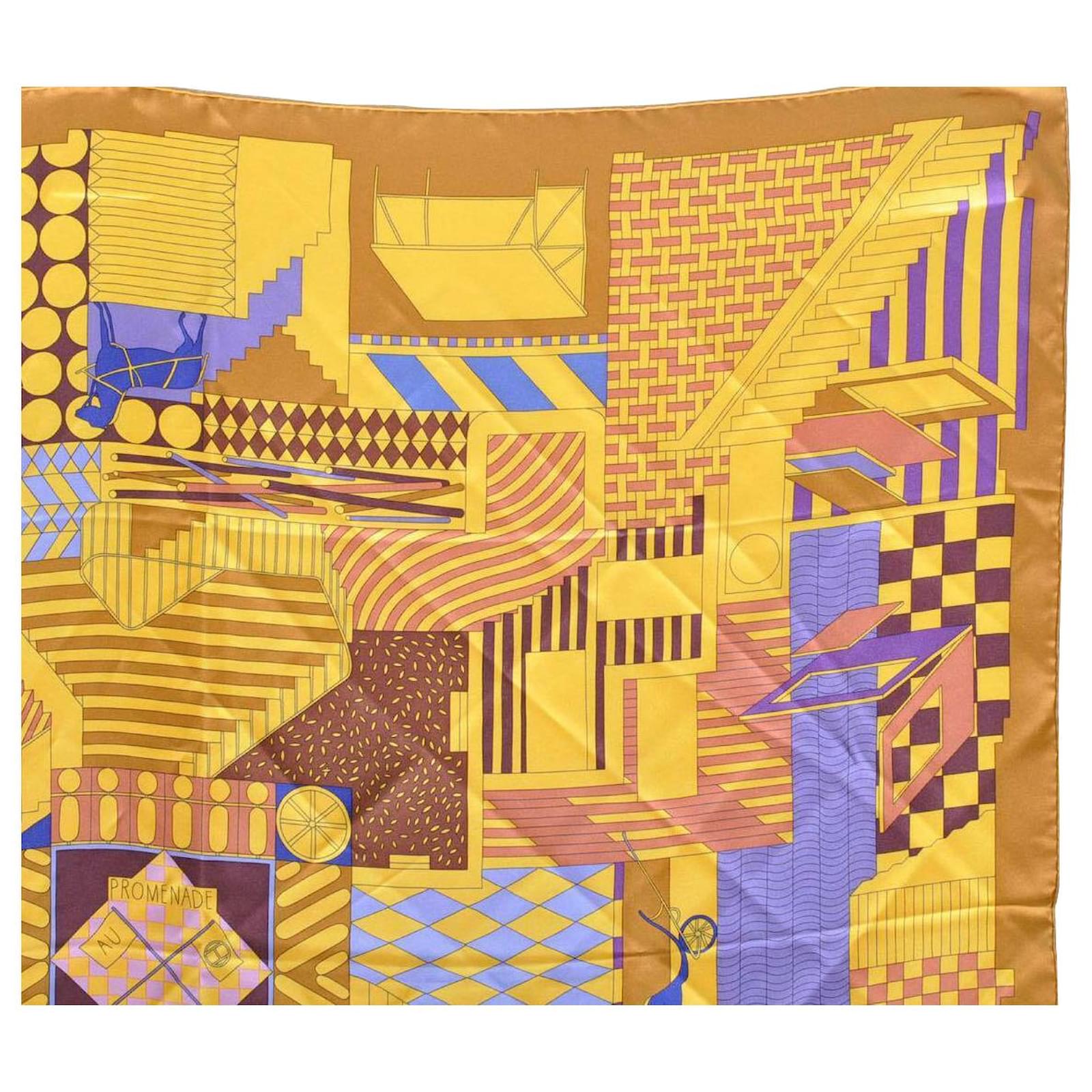 Hermès NIGEL PEAKE Brown Silk ref.171697 - Joli Closet