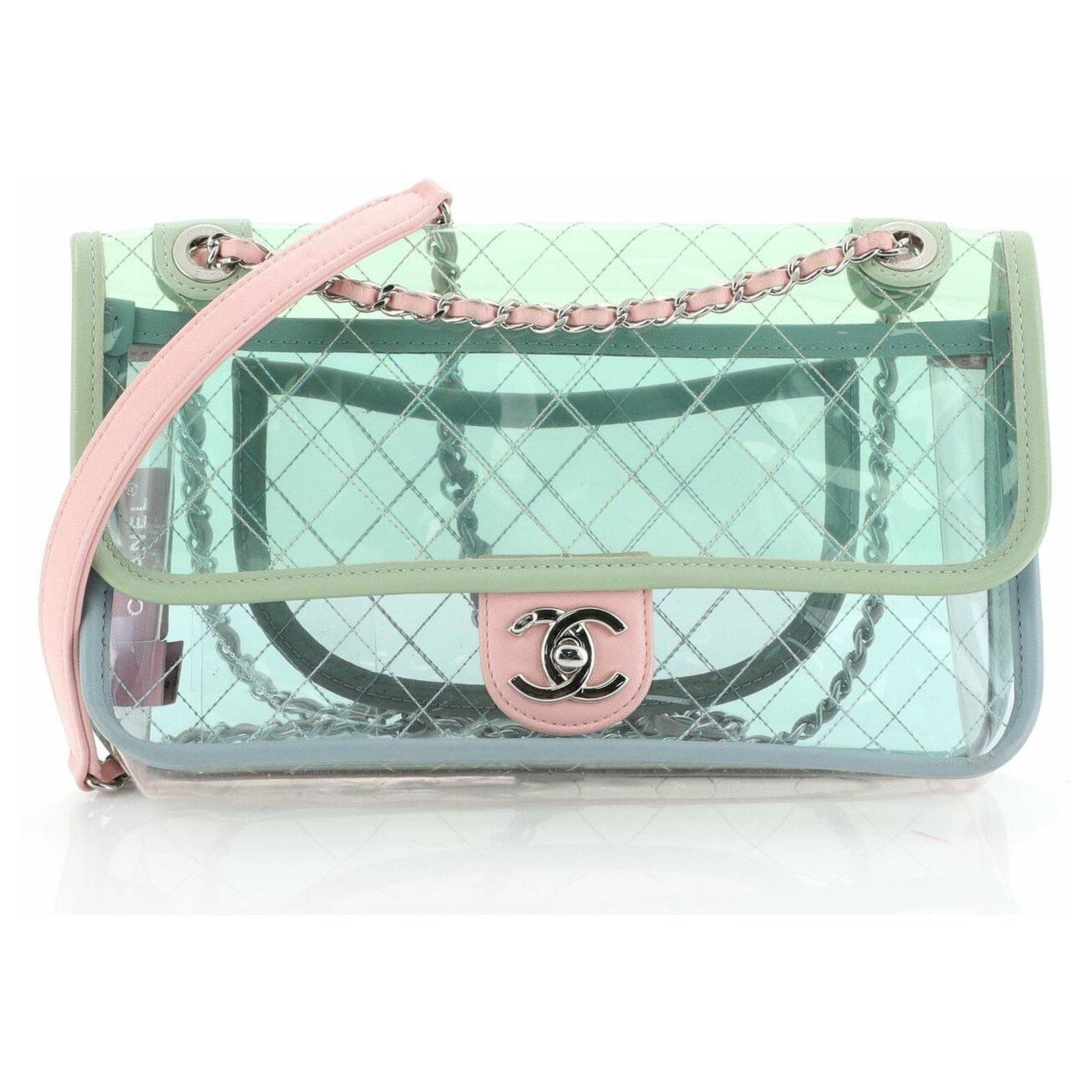 Chanel PVC splash bag Turquoise Plastic ref.173286 - Joli Closet