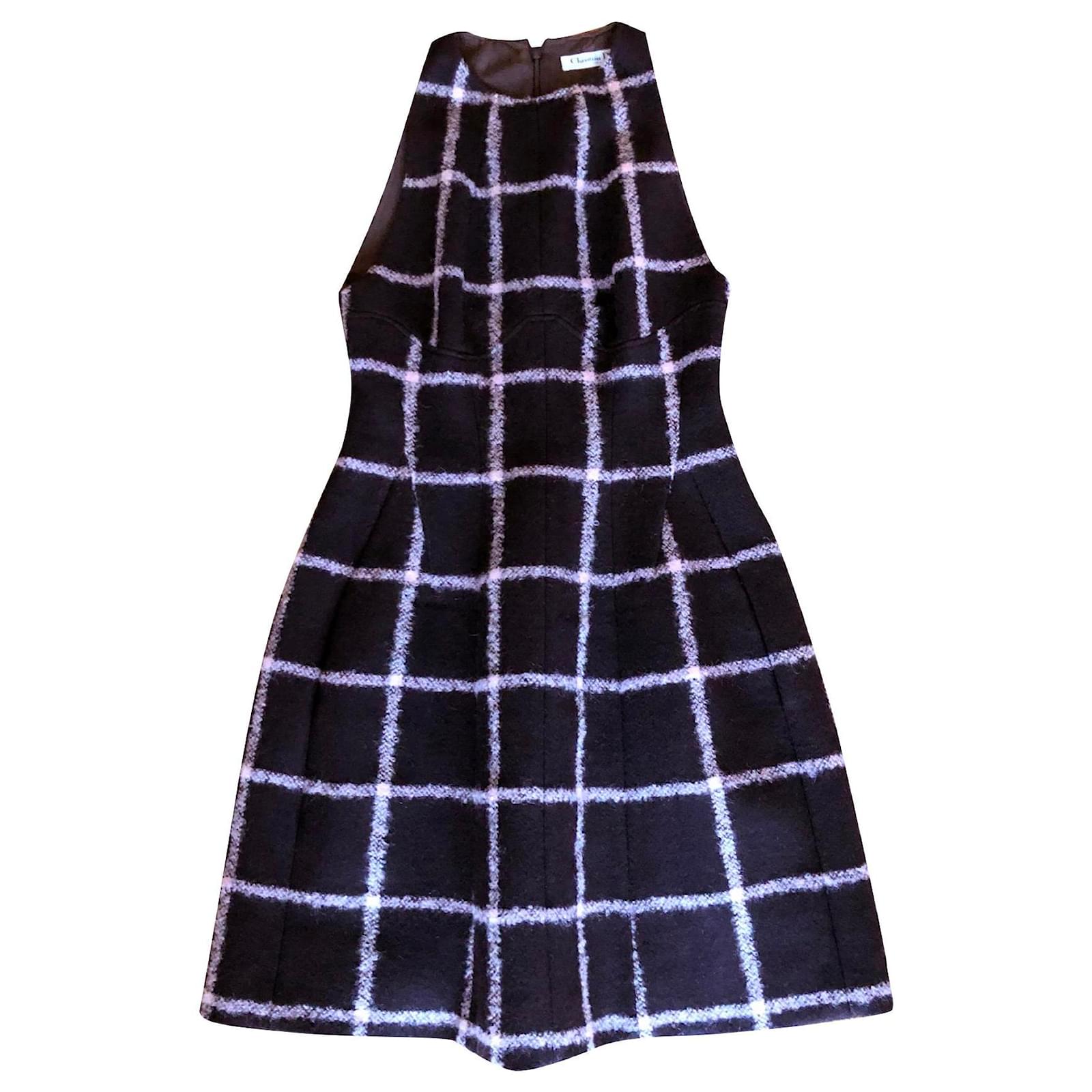 Christian Dior robe structurée emblématique Laine Multicolore ref ...