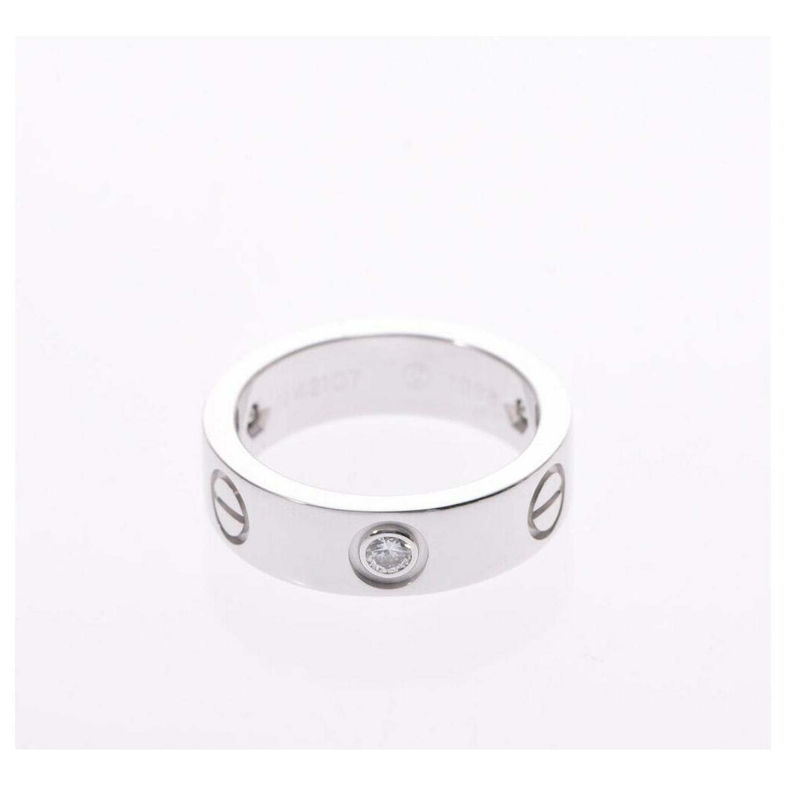 Cartier love ring #50 Silvery White gold ref.174296 - Joli Closet