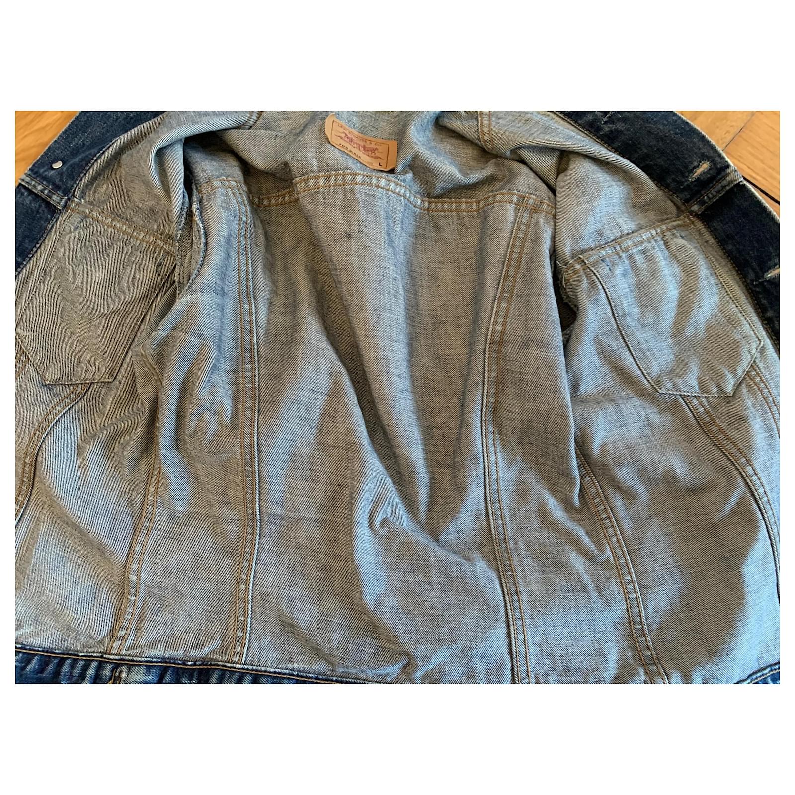 Manteaux Levi's Bomber en jean vintage Jean Bleu ref.174549 - Joli Closet