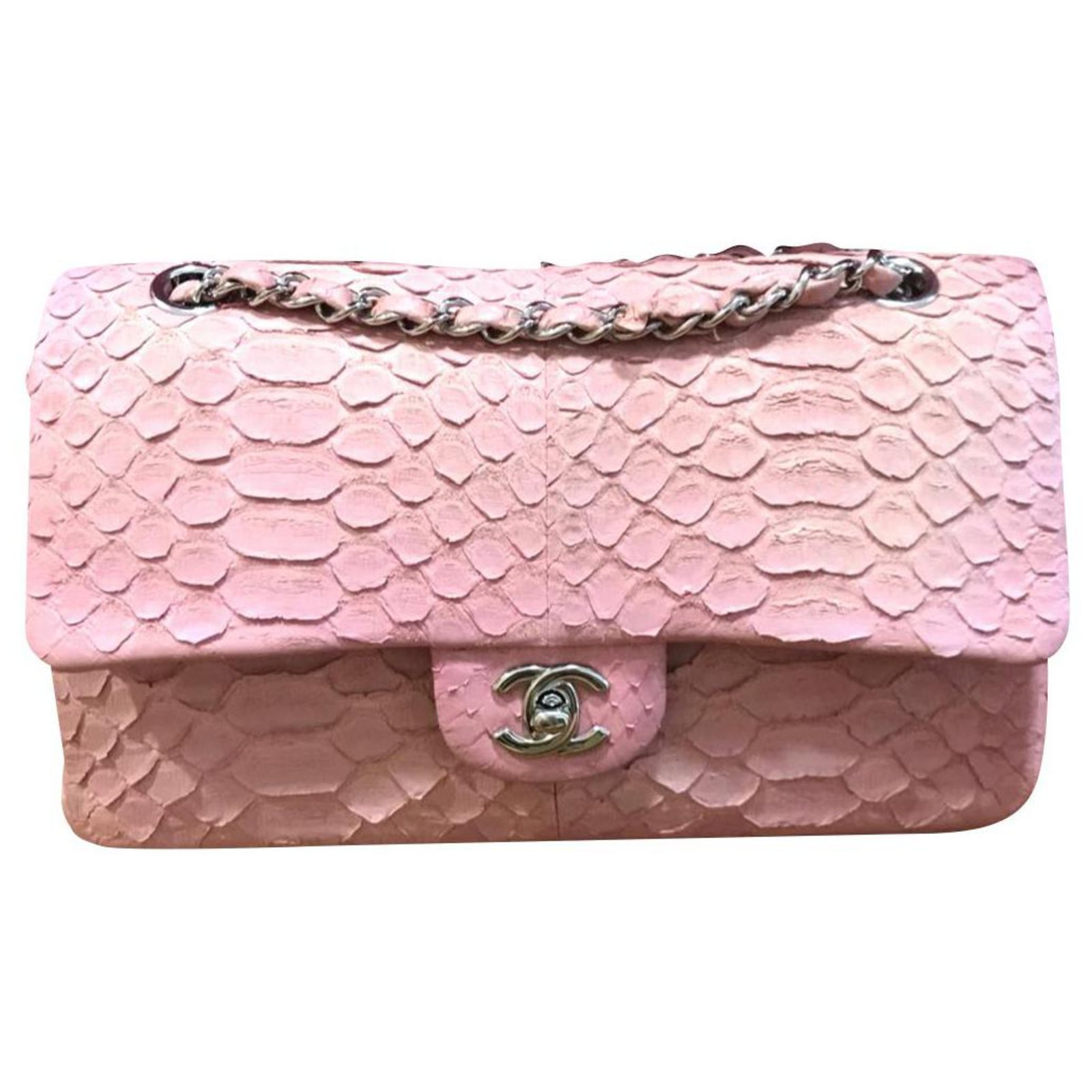 Chanel pink medium snakeskin flap bag Exotic leather ref.174910 - Joli ...