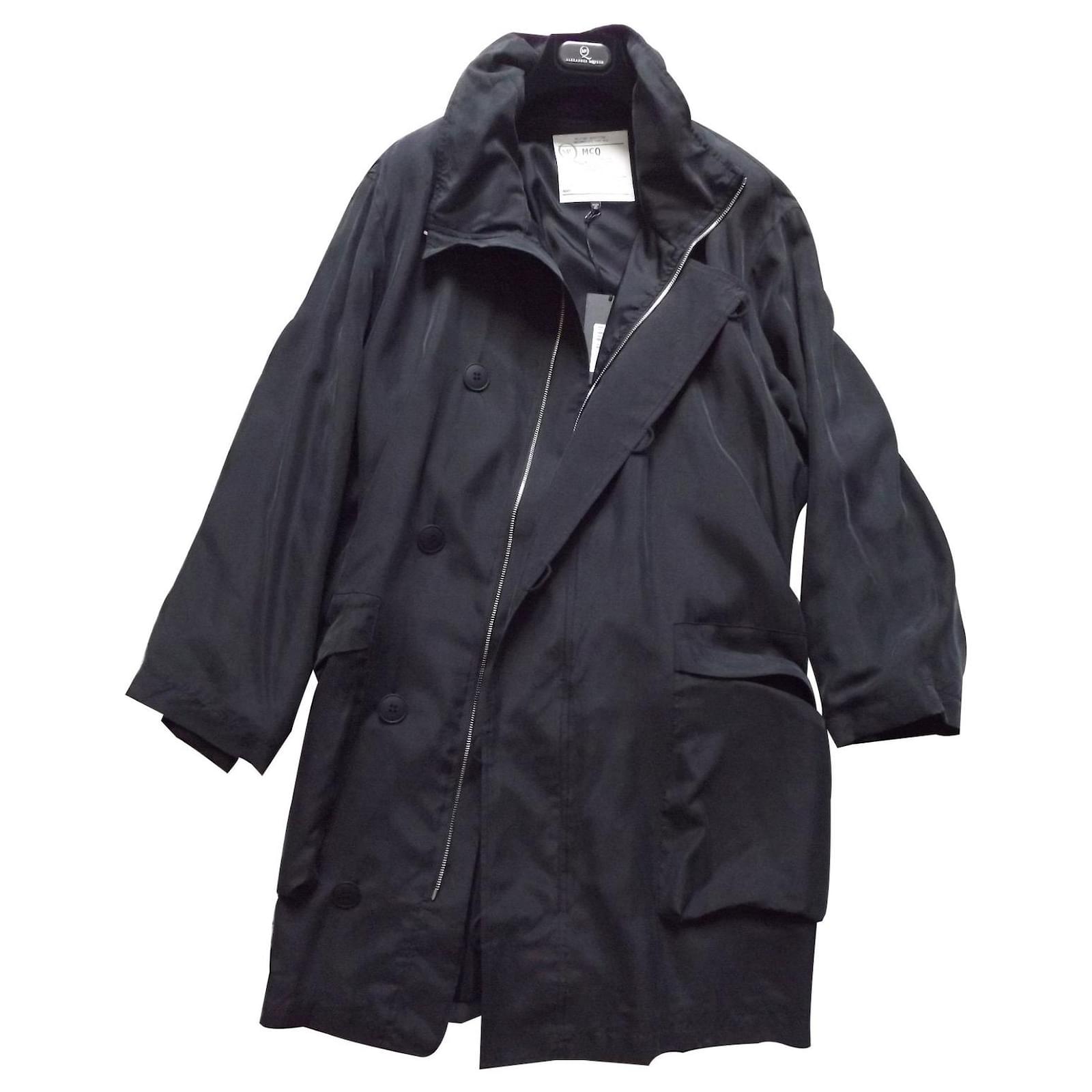 Alexander Mcqueen Trench coats Black Silk ref.176258 - Joli Closet