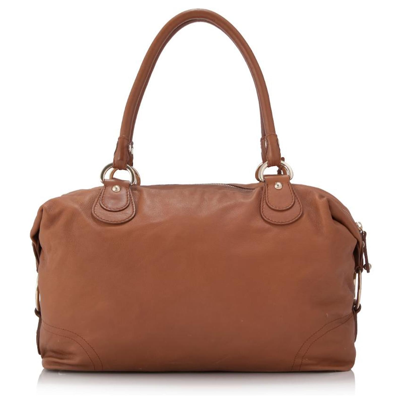 Tod's Sac porté épaule Luna en cuir marron Tods Veau façon poulain ...