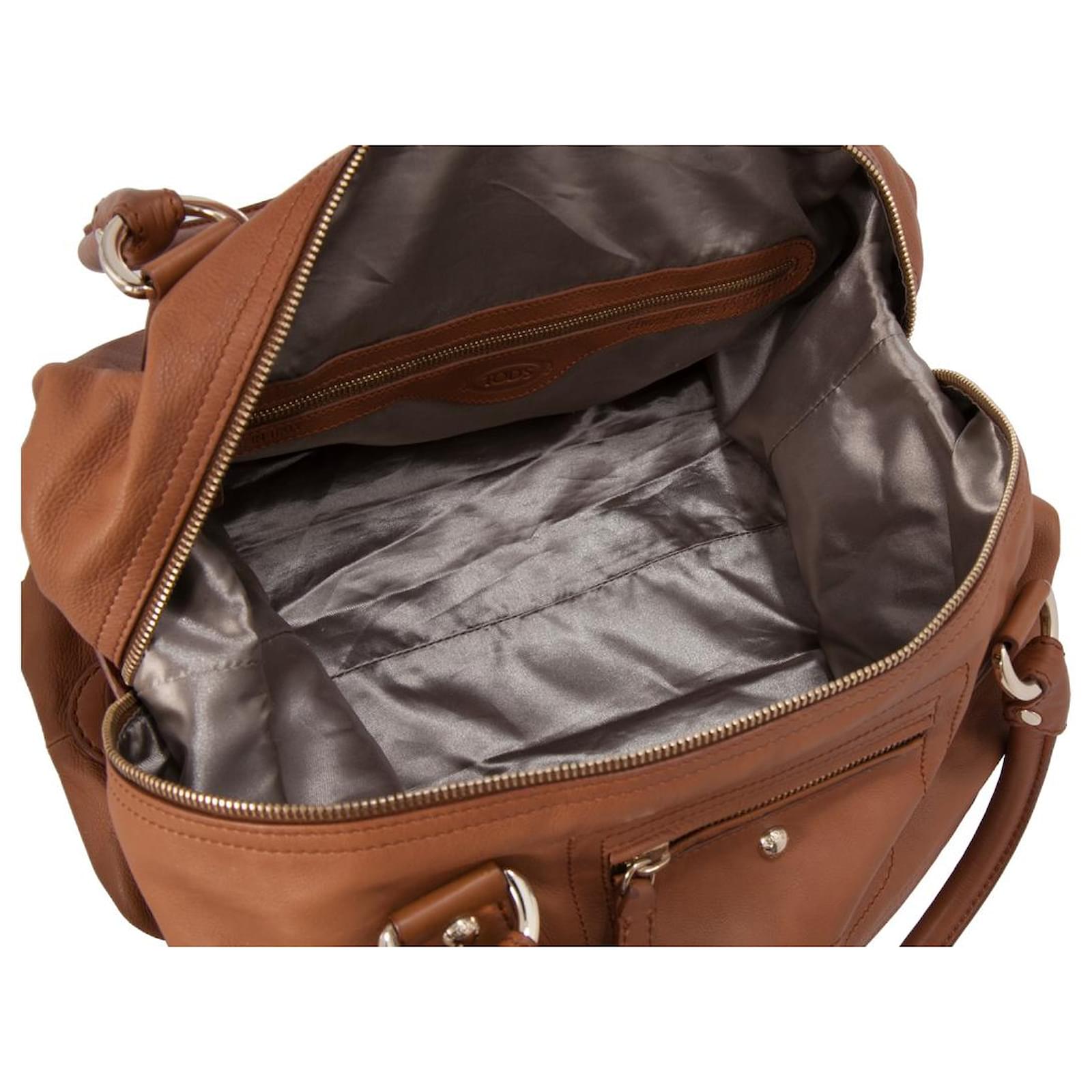 Tod's Sac porté épaule Luna en cuir marron Tods Veau façon poulain ...