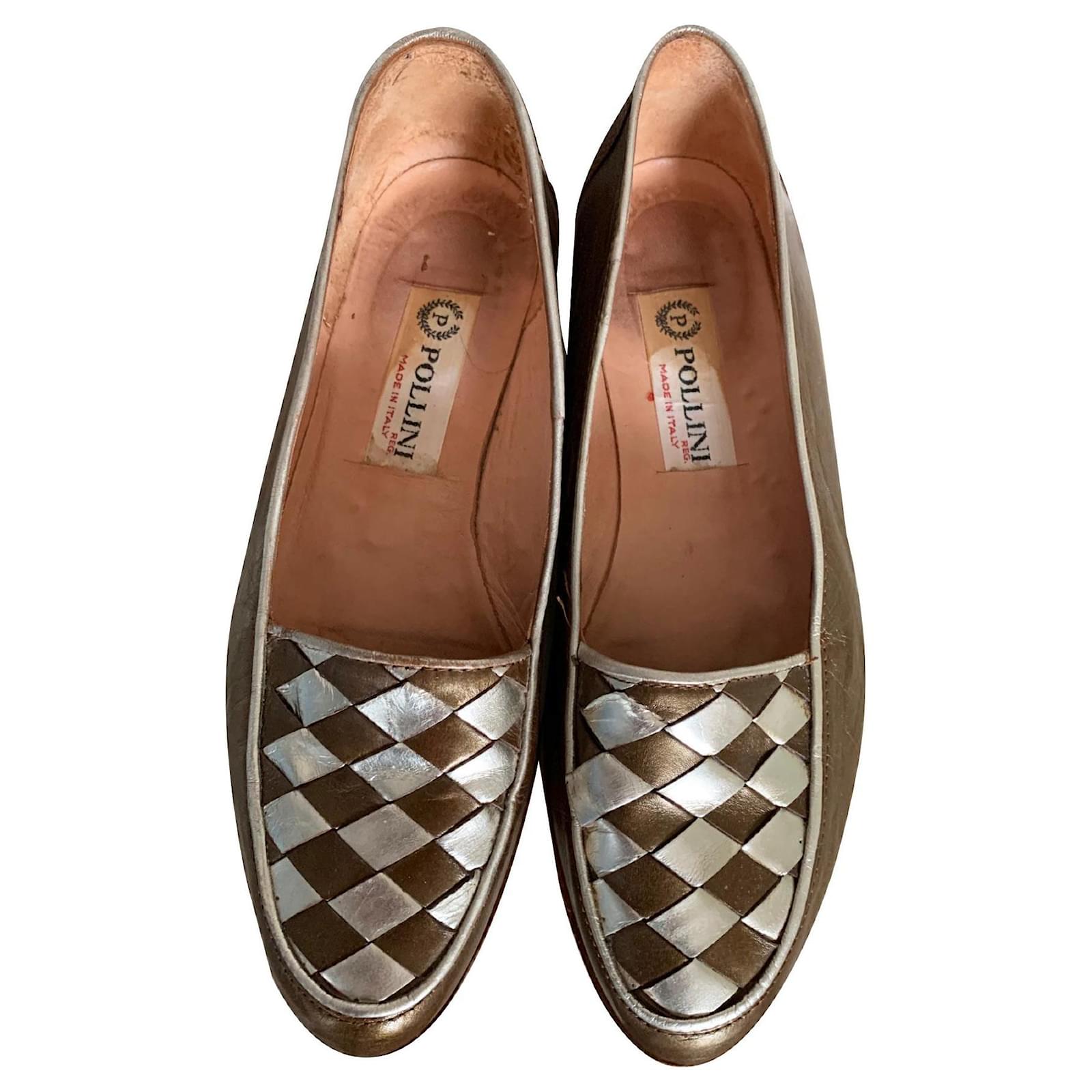 Pollini Mocassins Vintage Cuir Multicolore ref.179489 - Joli Closet