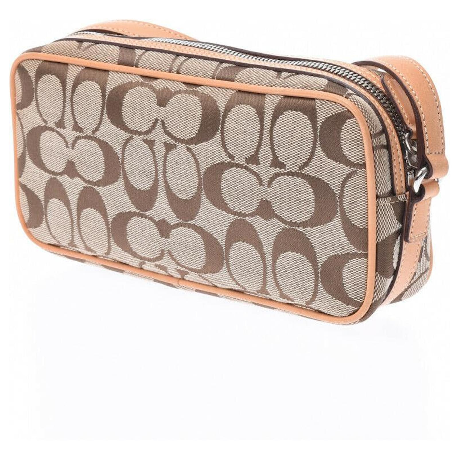 Sac à bandoulière Signature Coach Toile Marron ref.181072 - Joli Closet