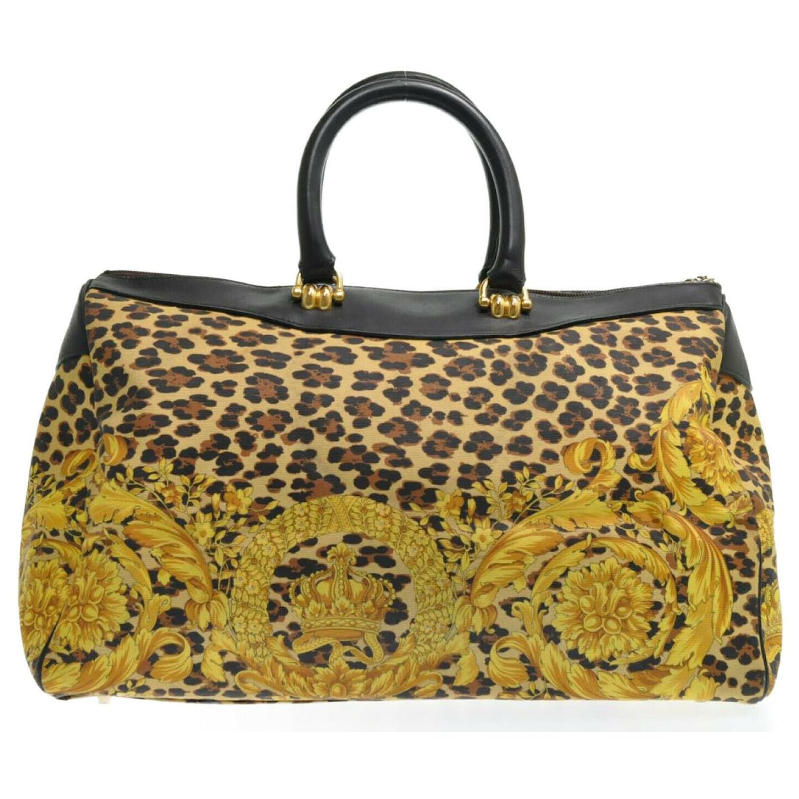 Versace Sun Face Handtasche Gelb Leder ref.182885 - Joli Closet