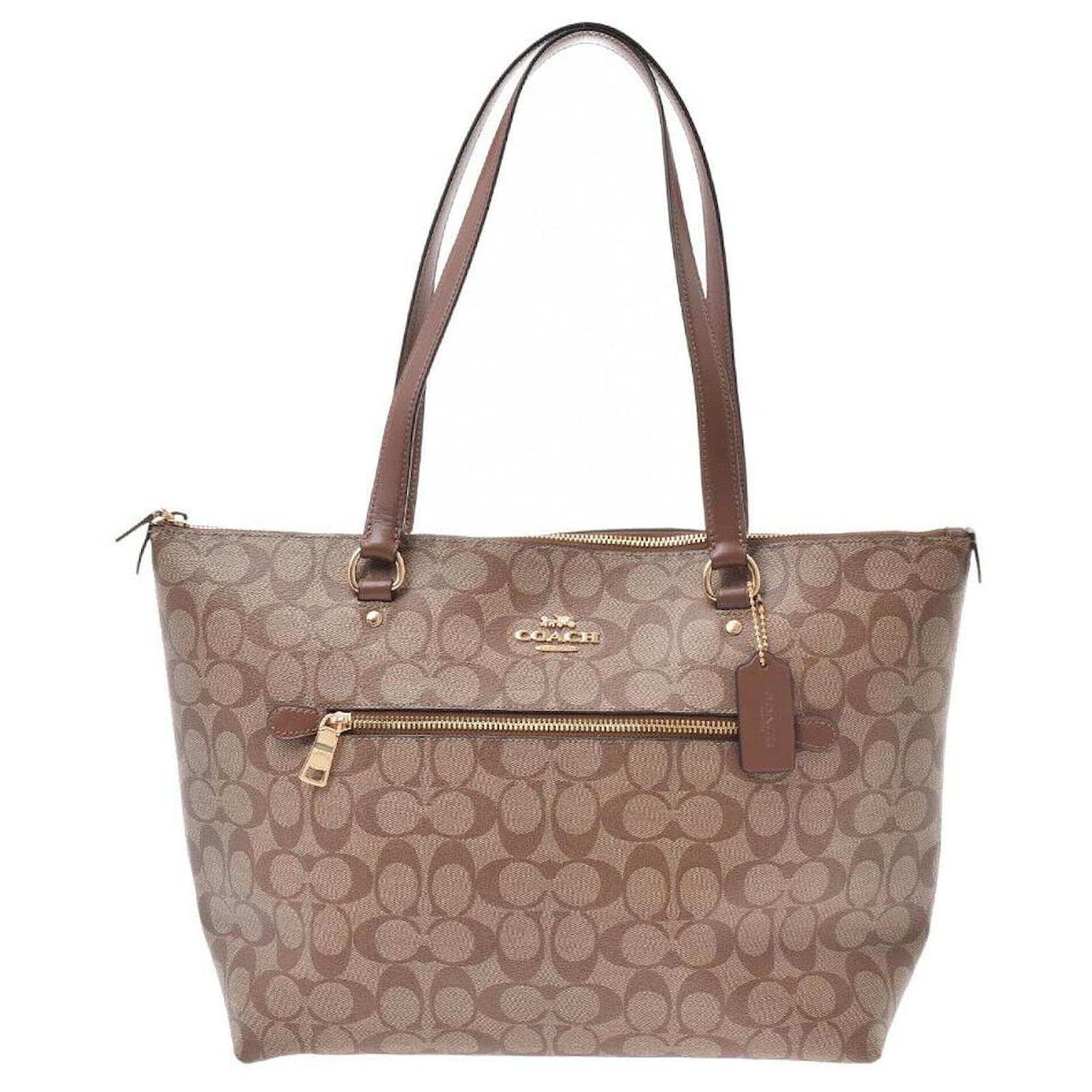 Sac cabas Signature Coach Cuir Marron ref.182987 - Joli Closet