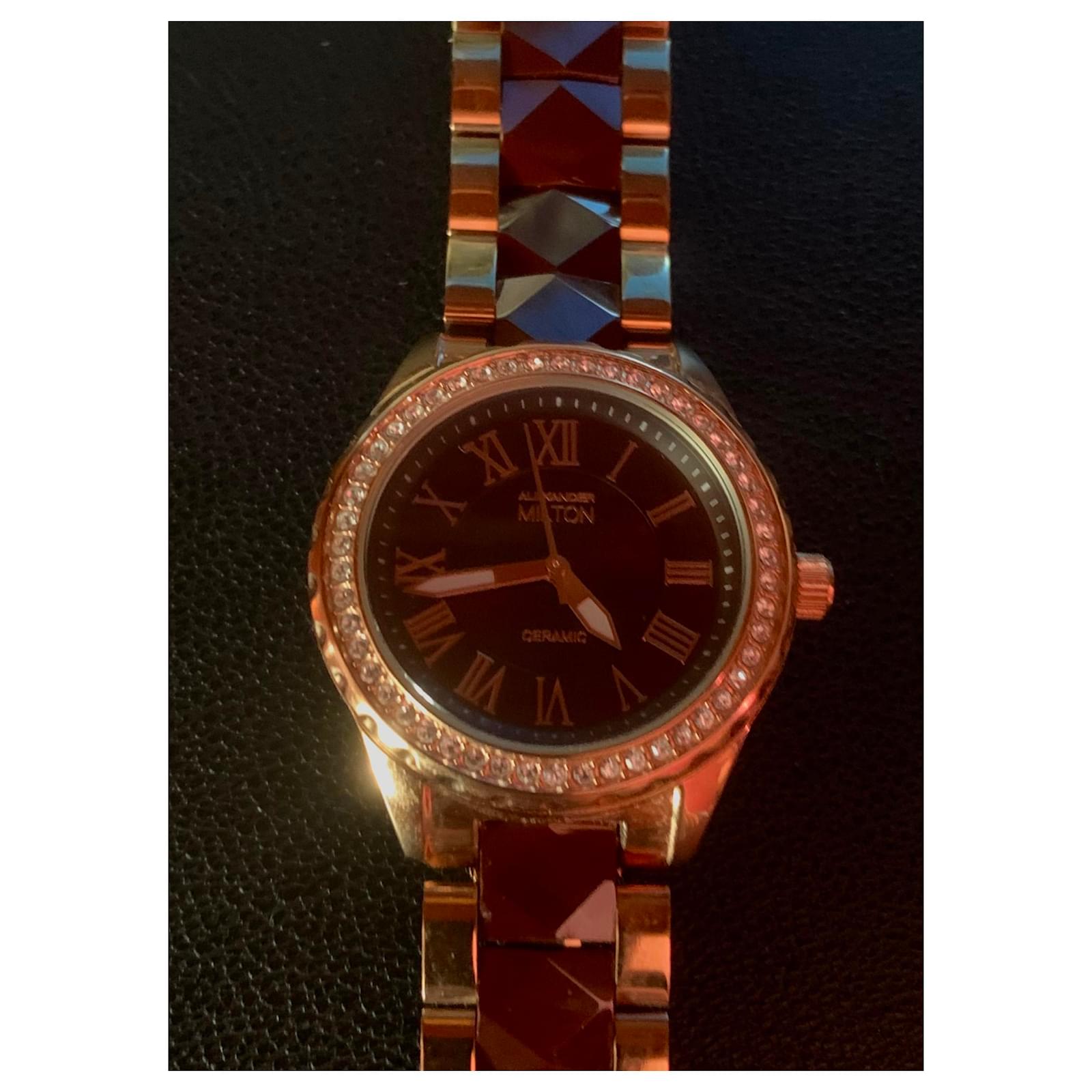 Autre Marque New Alexander Milton Ceramic Brown and Gold Plated Ceramic ...