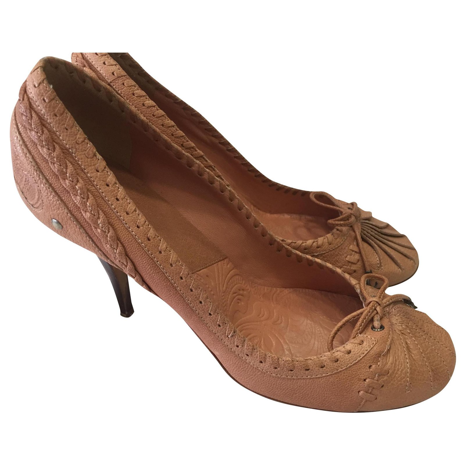 Christian Dior talon 10 cm Cuir Beige ref.183774 - Joli Closet