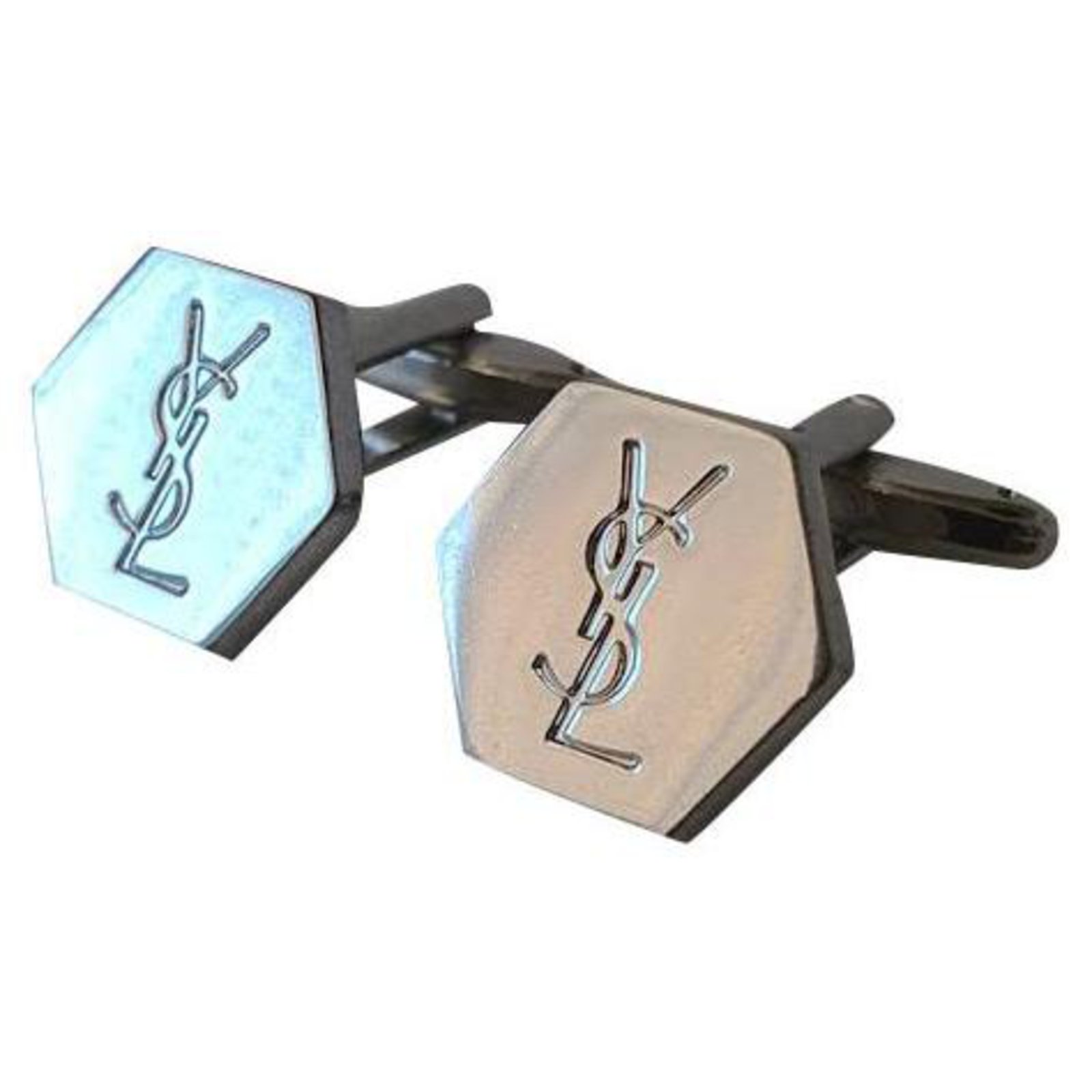 Yves Saint Laurent Cufflinks Silvery Metal ref.184714 - Joli Closet