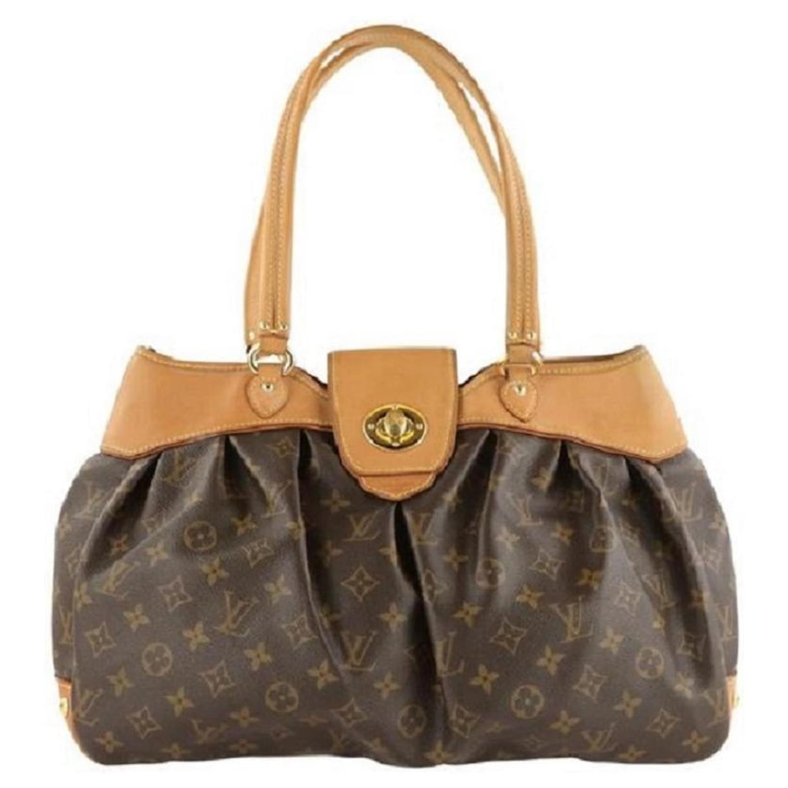 LOUIS VUITTON Boétie MM Monogram Cuir Toile Marron ref.185011 - Joli Closet