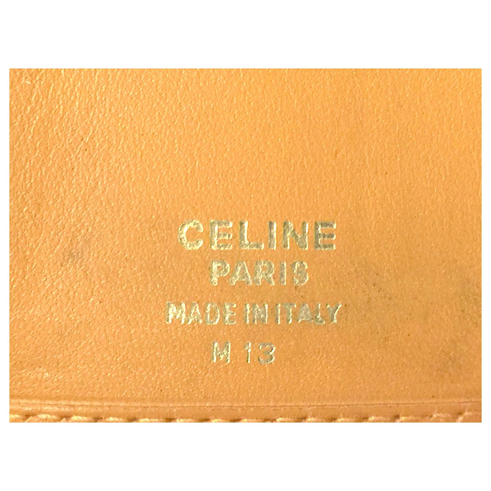 Céline CELINE vintage Triomphe key ring Brown Beige Leather Cloth ref ...