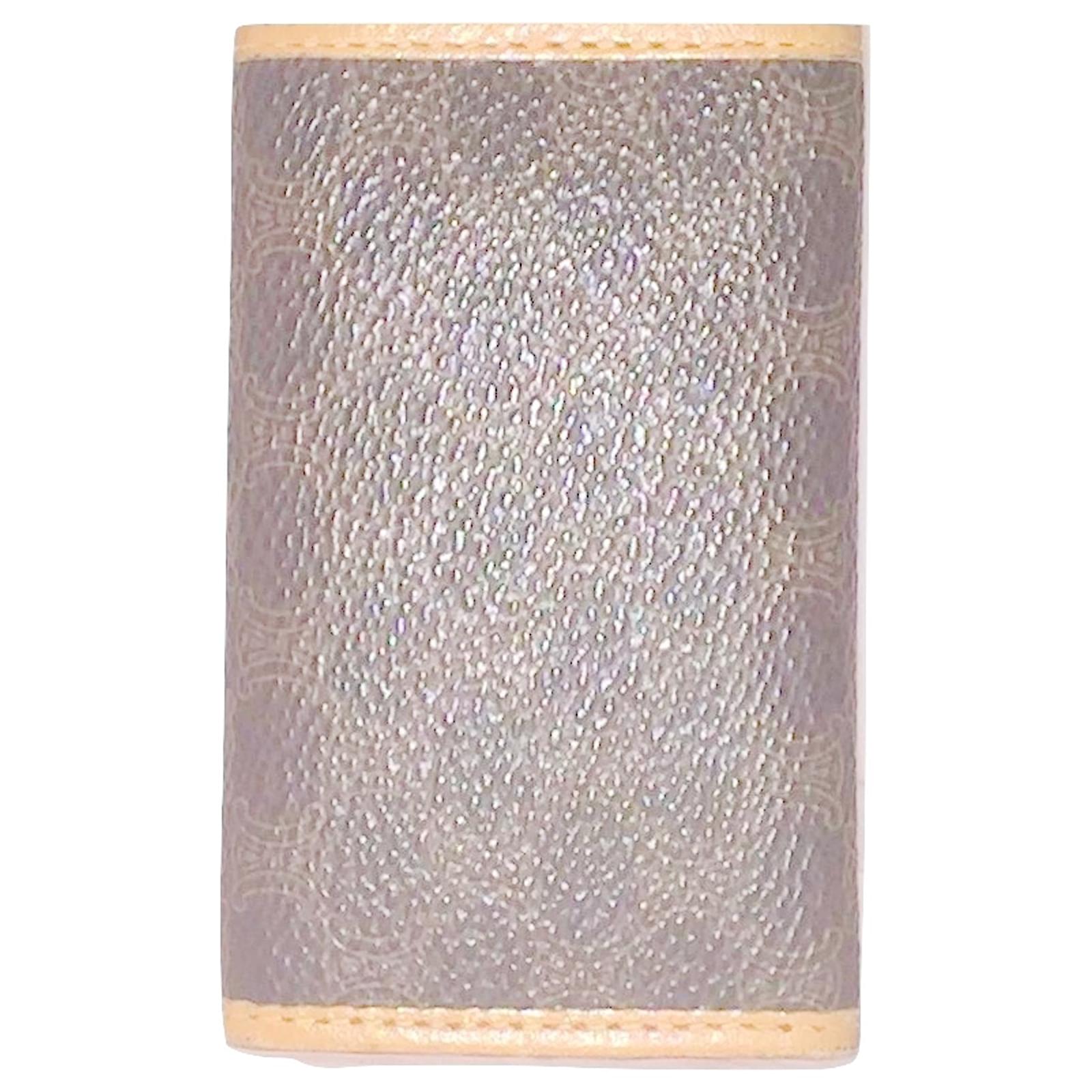 Céline CELINE vintage Triomphe key ring Brown Beige Leather Cloth ref ...