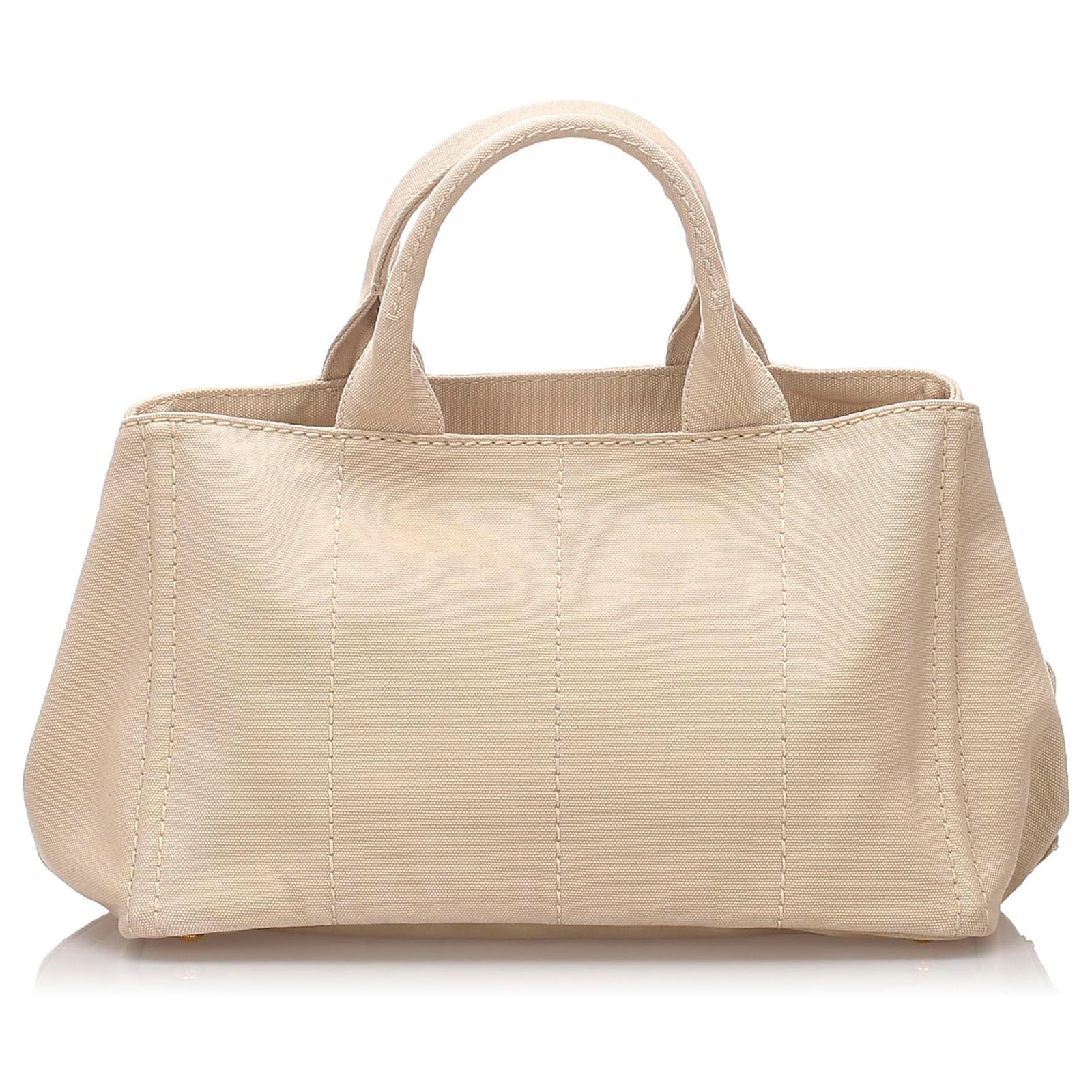 Prada Brown Canapa Canvas Sac à main Toile Tissu Marron ref.188973 ...