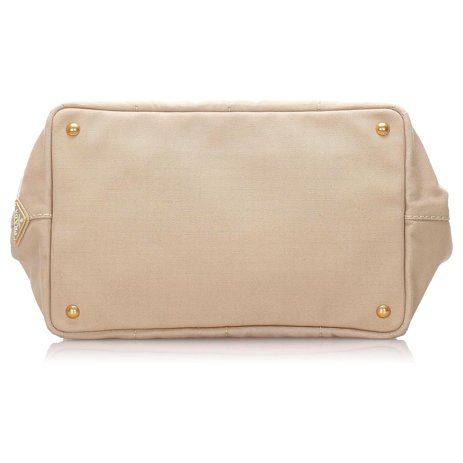 Prada Brown Canapa Canvas Sac à main Toile Tissu Marron ref.188973 ...