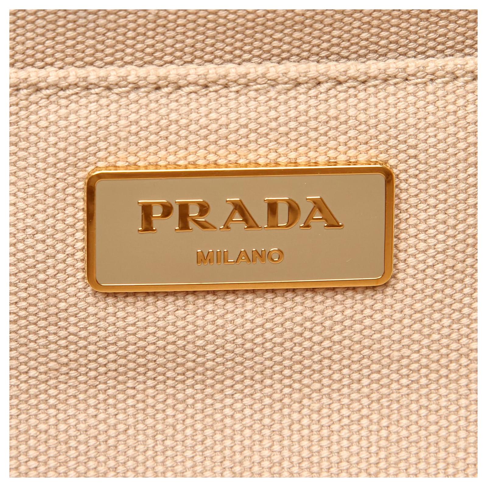 Prada Brown Canapa Canvas Sac à main Toile Tissu Marron ref.188973 ...