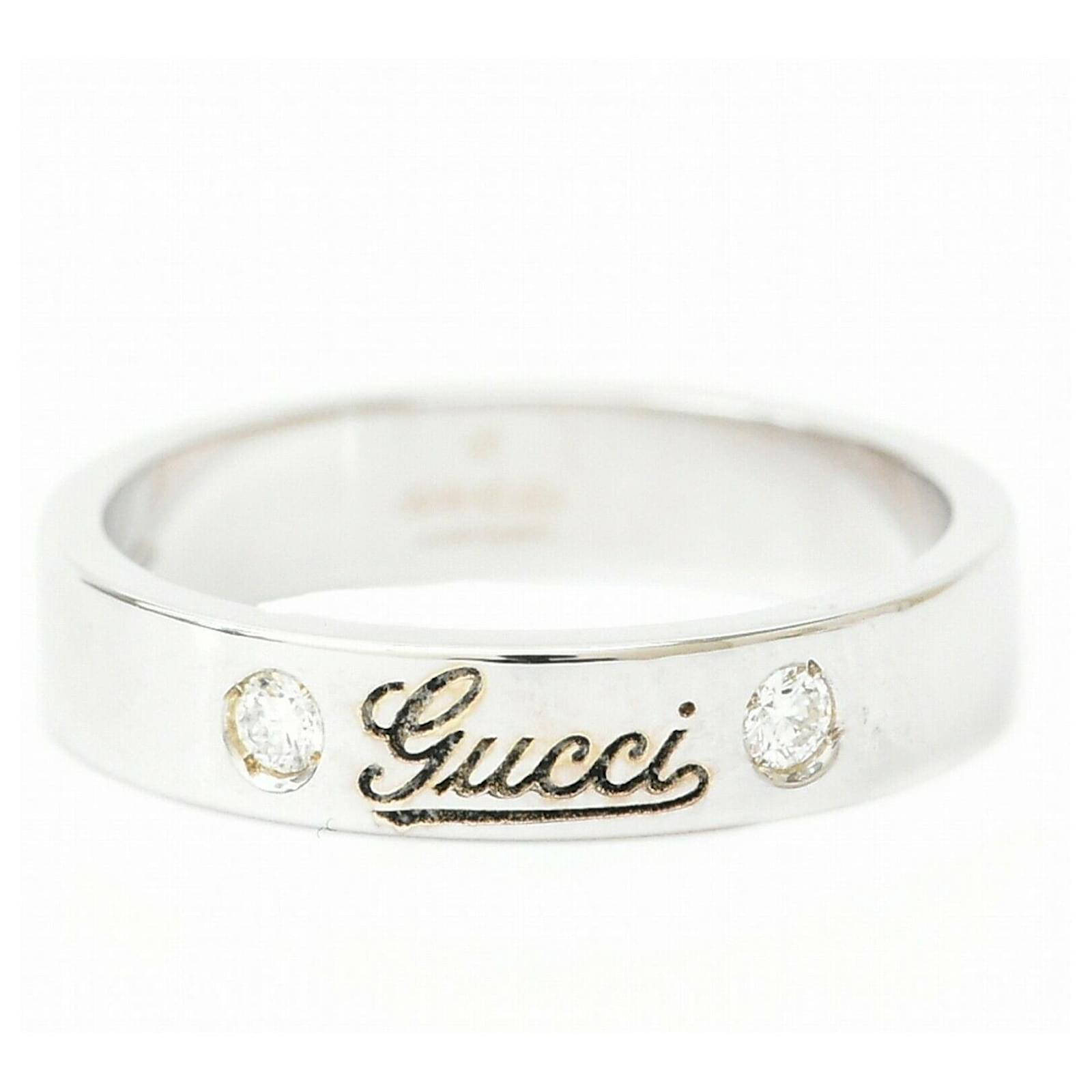 Gucci Diamond Ring Silvery White gold ref.189169 - Joli Closet