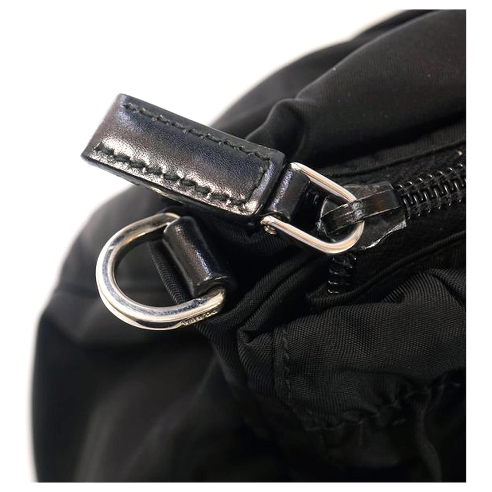Sacoche Prada Tessuto Noir Cuir Veau façon poulain Nylon Tissu ref ...