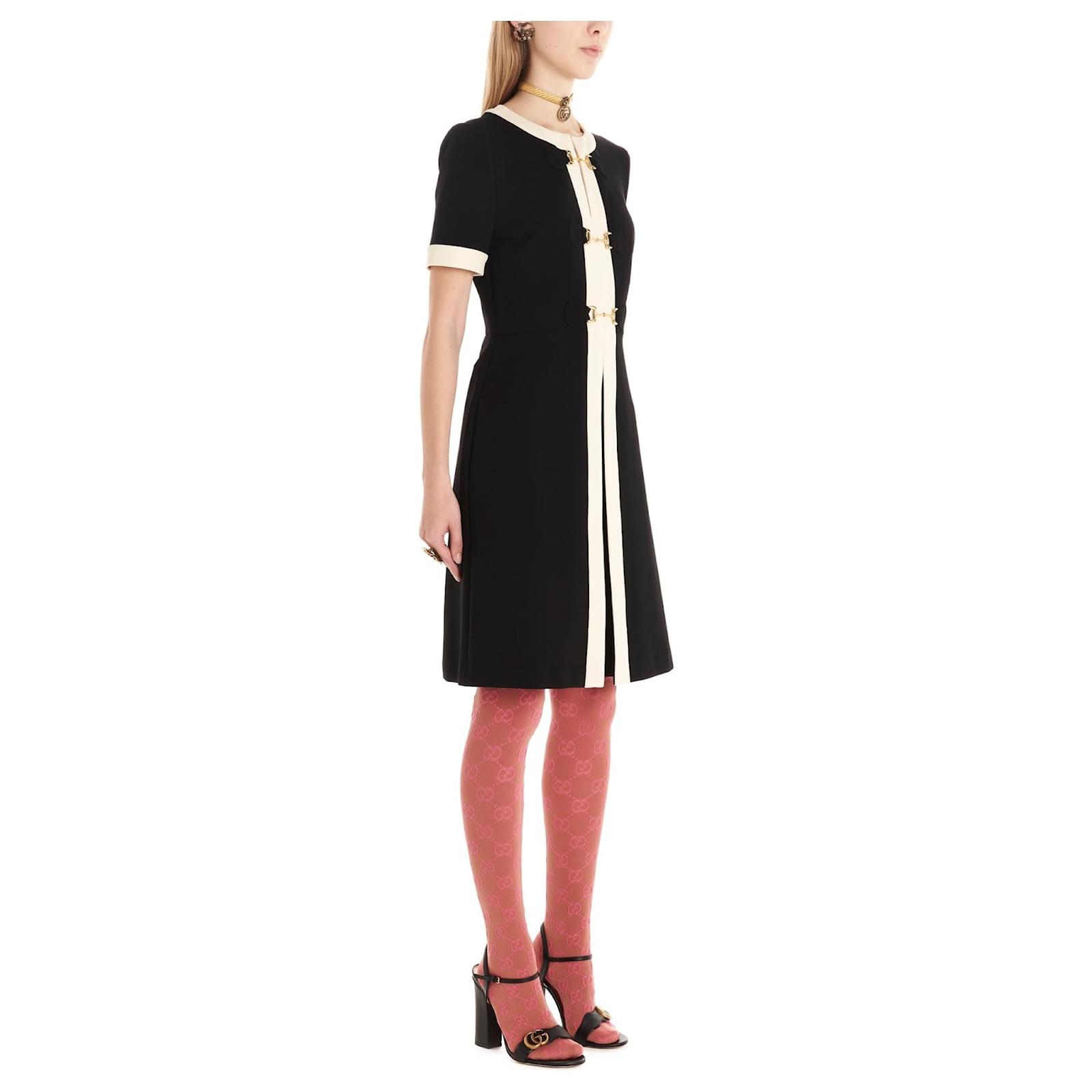 Robe passepoil Gucci Horsebite Viscose Noir ref.192407 - Joli Closet