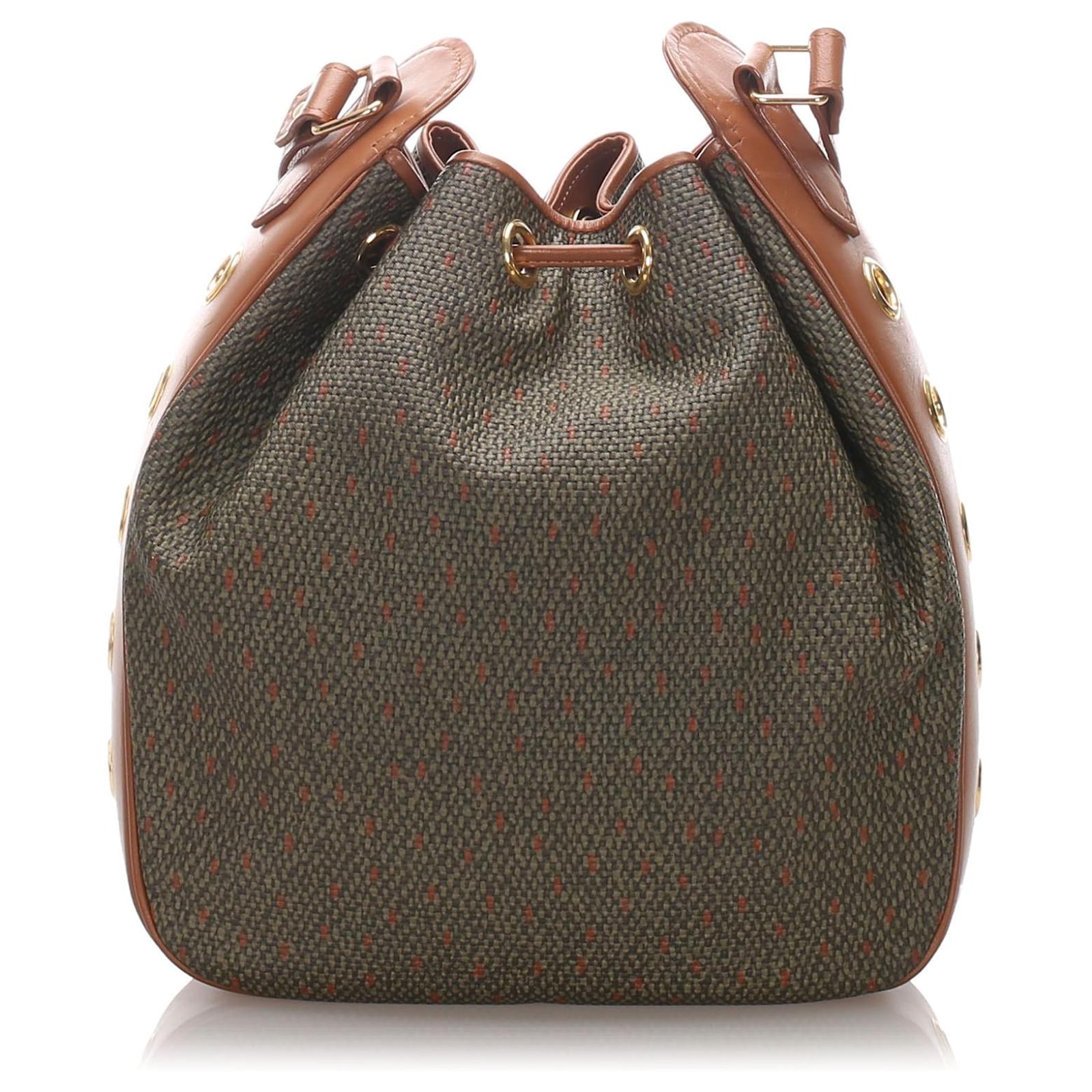 Yves Saint Laurent Sac à bandoulière YSL vert avec cordon de serrage ...
