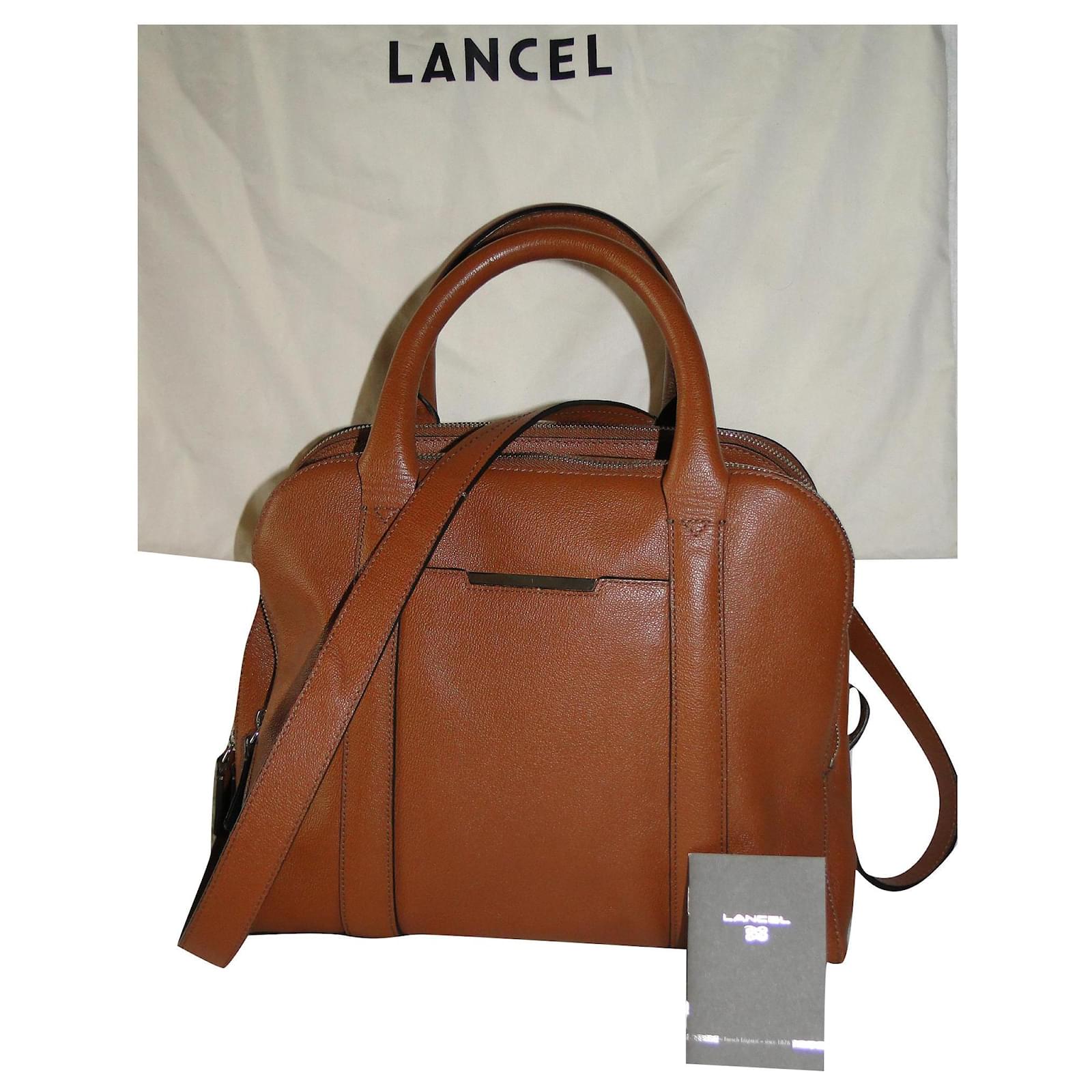Lancel ADJANI new model Medium Cognac bag Leather ref.195816 - Joli Closet