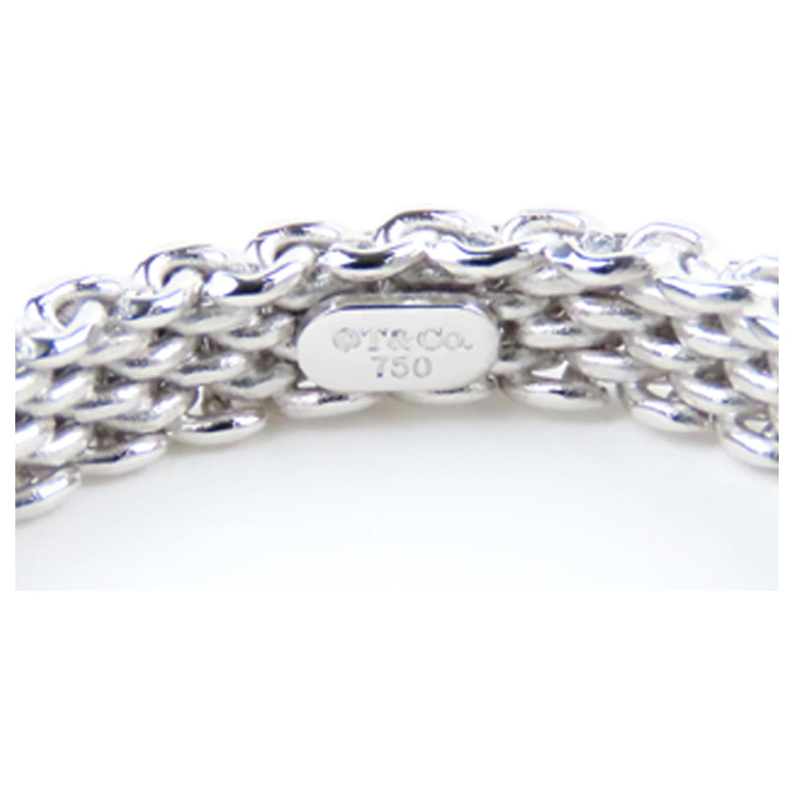 Tiffany & Co Tiffany Silver Somerset Ring Silvery Metal ref.199048 ...