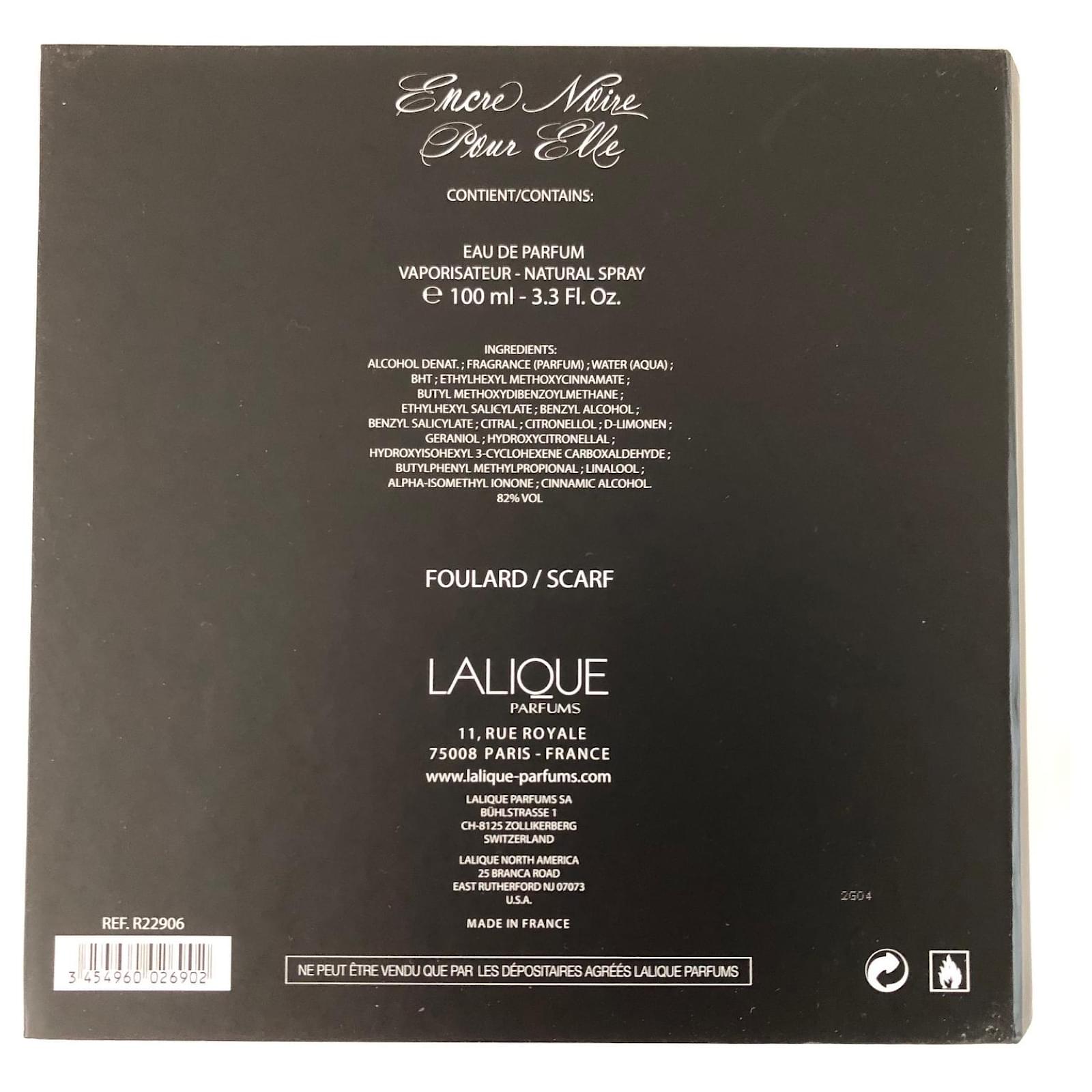 LALIQUE "Black Ink" perfume and scarf set Silk ref.199935 - Joli Closet