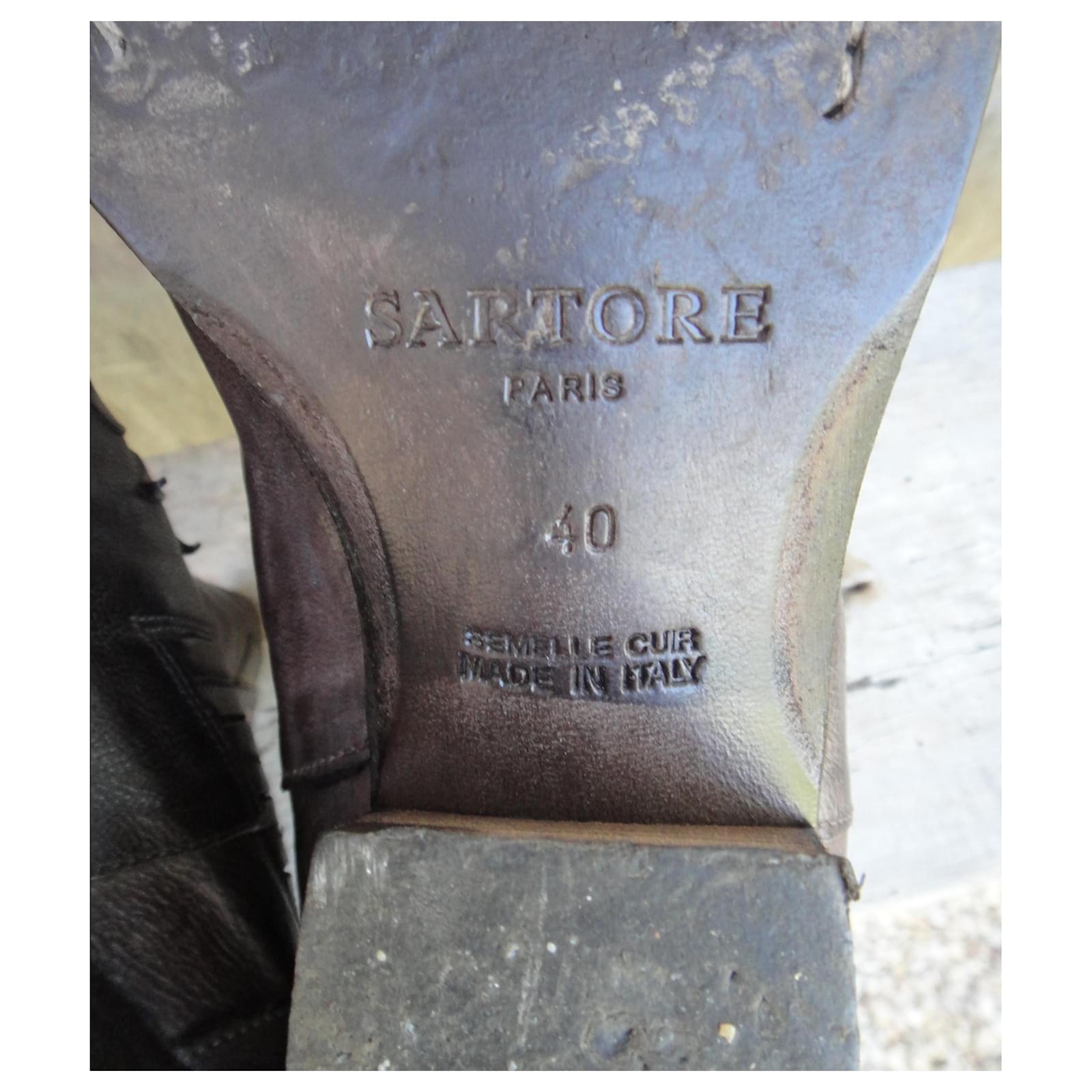 boots western Sartore p 41 Cuir Marron foncé ref.200298 - Joli Closet