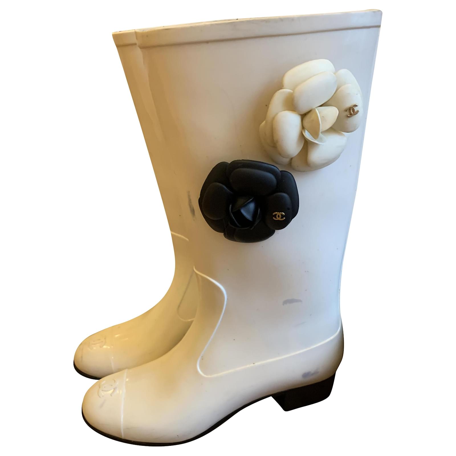 Chanel boots Caoutchouc Beige ref.202151 - Joli Closet