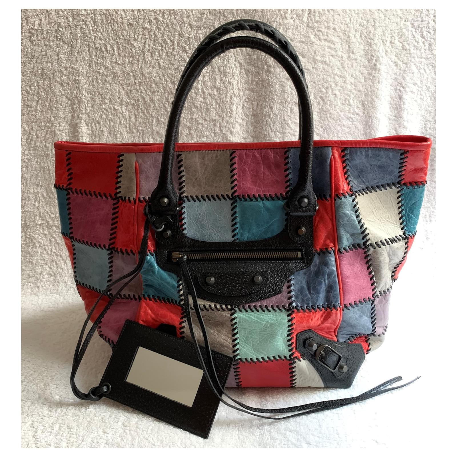 Balenciaga Sac à main Sunday en cuir patchwork multicolore ref.207528 ...