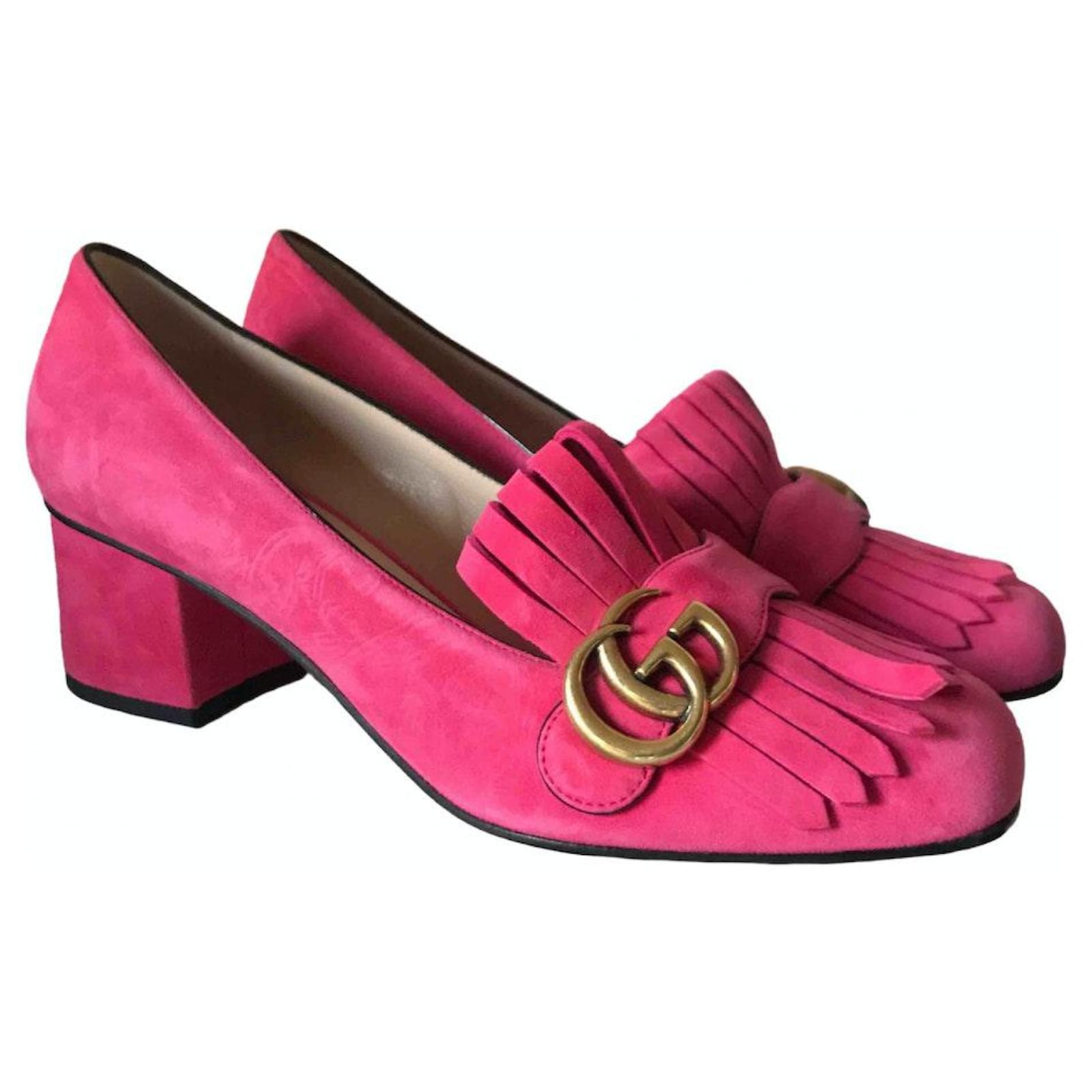 Gucci Talons Nubuck Fuschia ref.209134 - Joli Closet