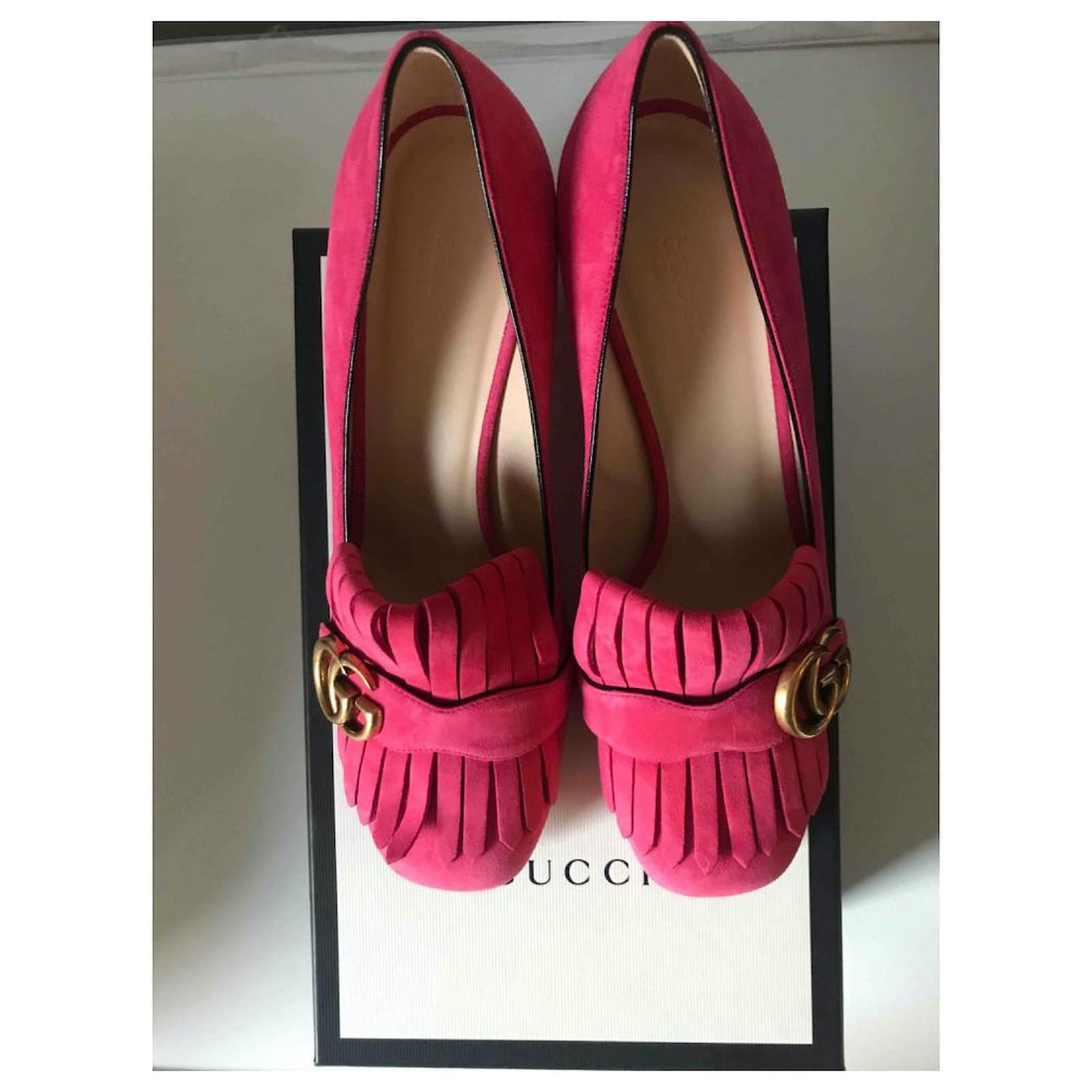 Gucci Talons Nubuck Fuschia ref.209134 - Joli Closet