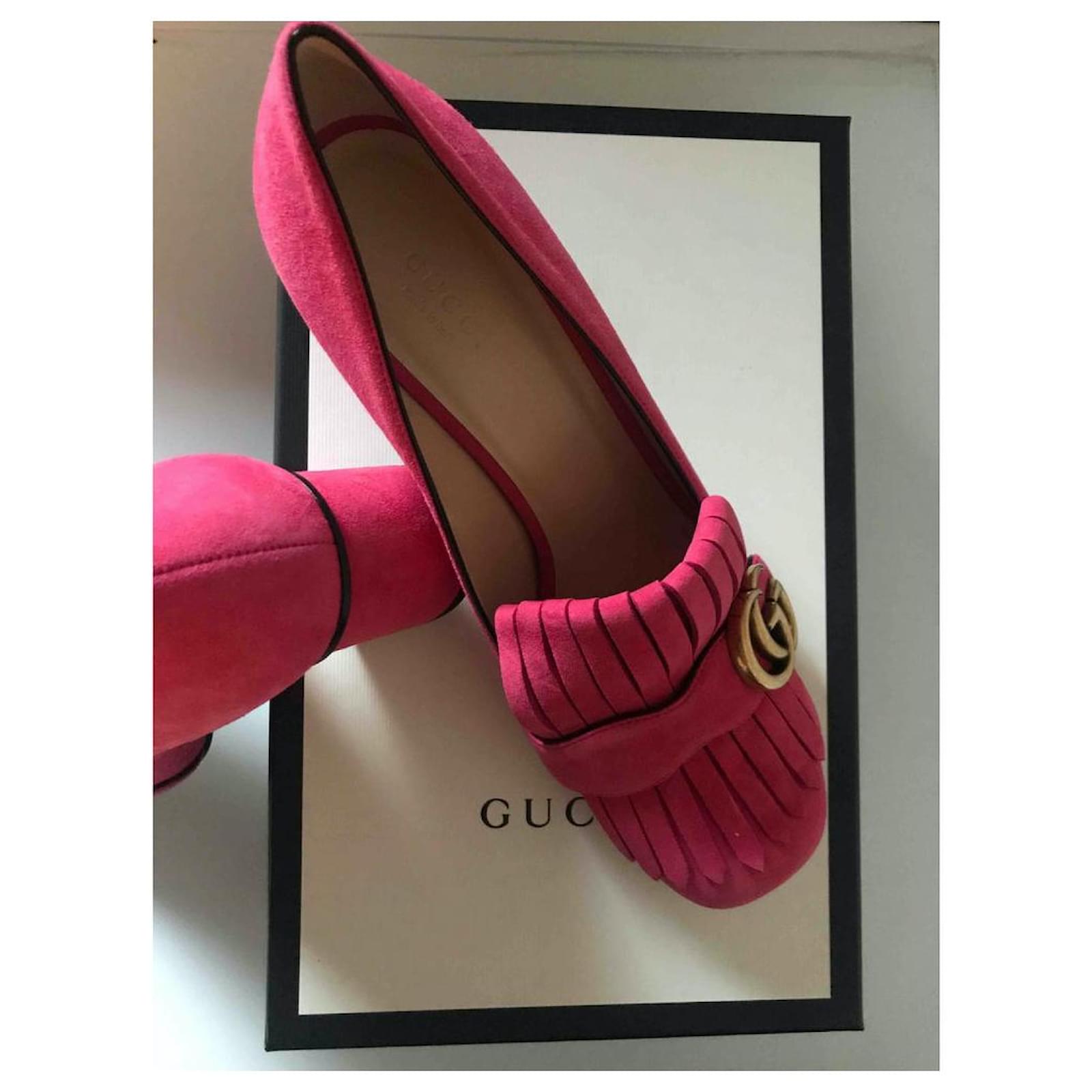 Gucci Talons Nubuck Fuschia ref.209134 - Joli Closet