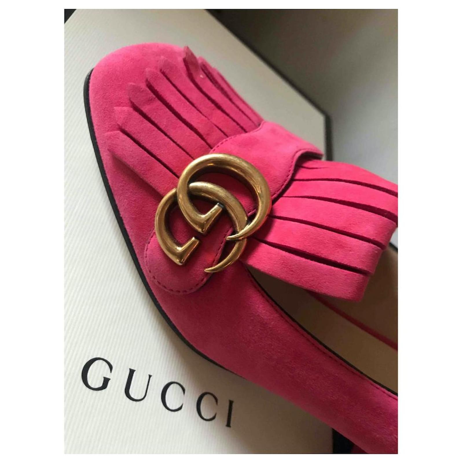 Gucci Talons Nubuck Fuschia ref.209134 - Joli Closet