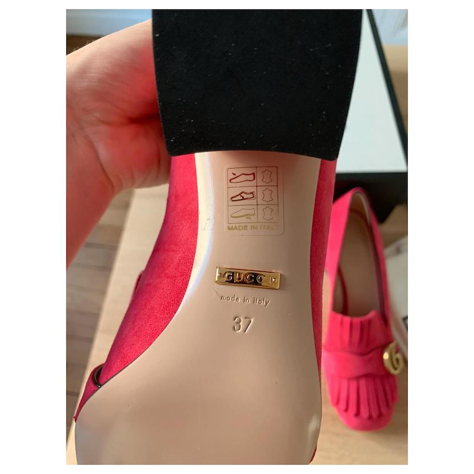 Gucci Talons Nubuck Fuschia ref.209134 - Joli Closet