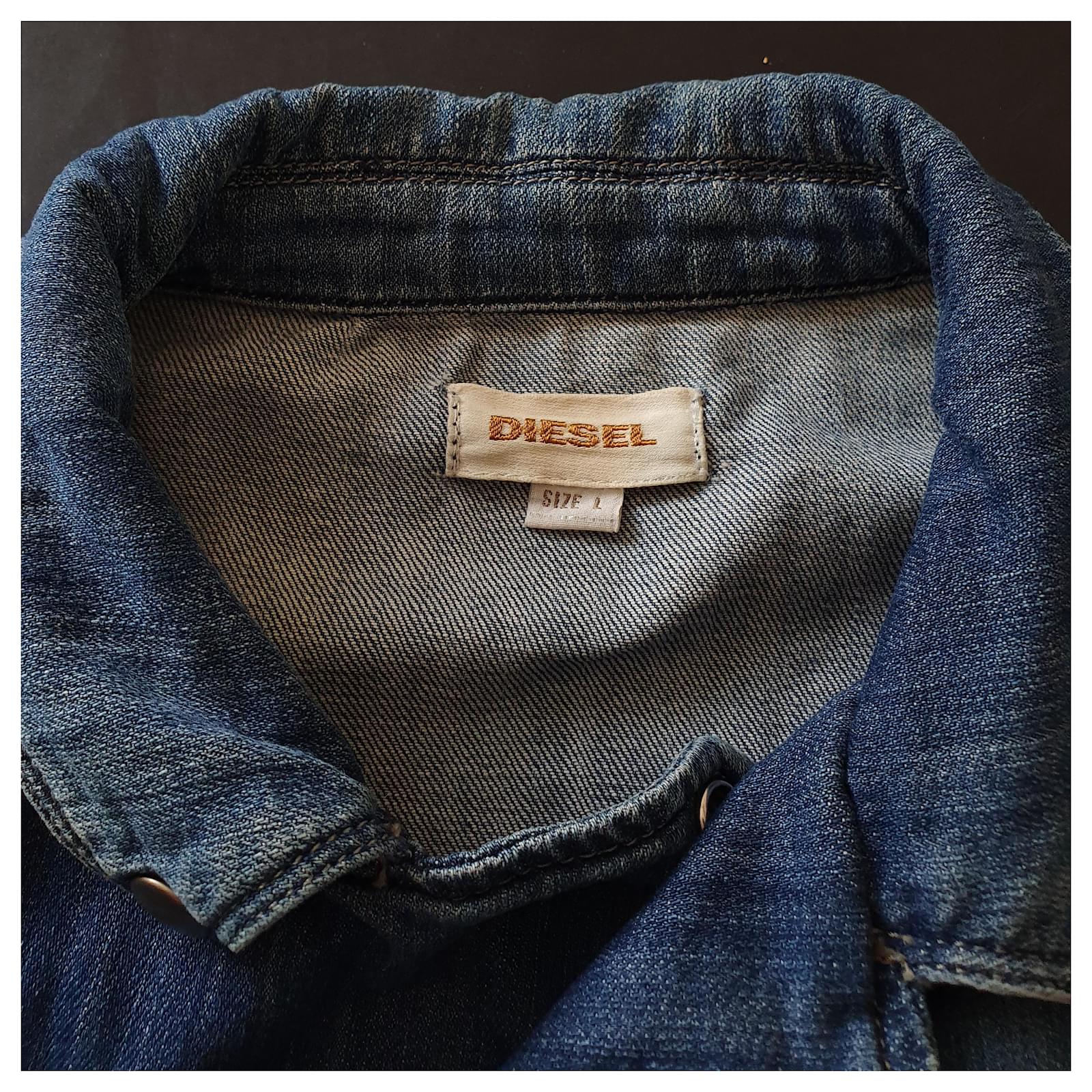 Diesel Jackets Blue Cotton Elastane ref.210364 - Joli Closet