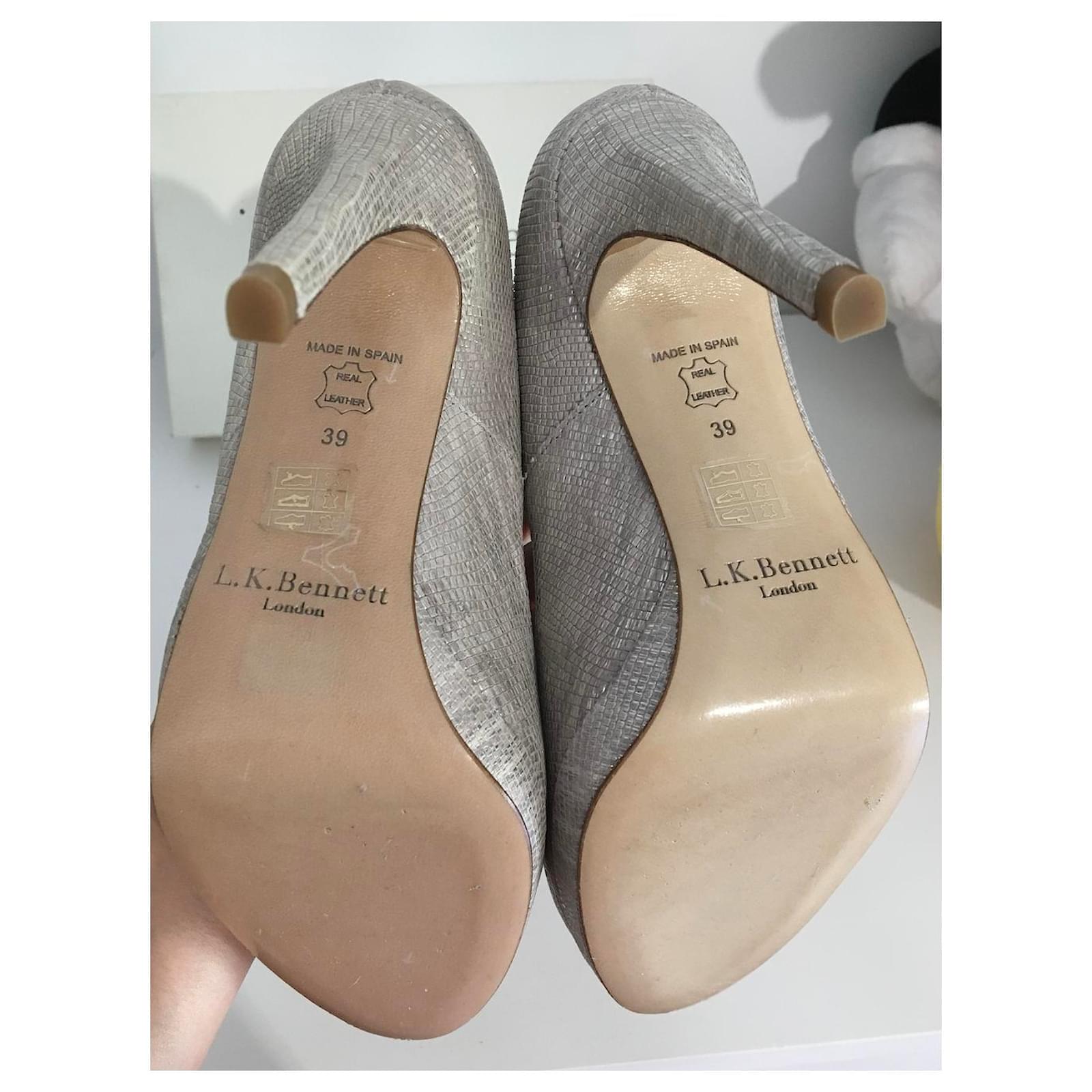 Lk Bennett Sledge in metallic silver print Leather ref.211253 - Joli Closet