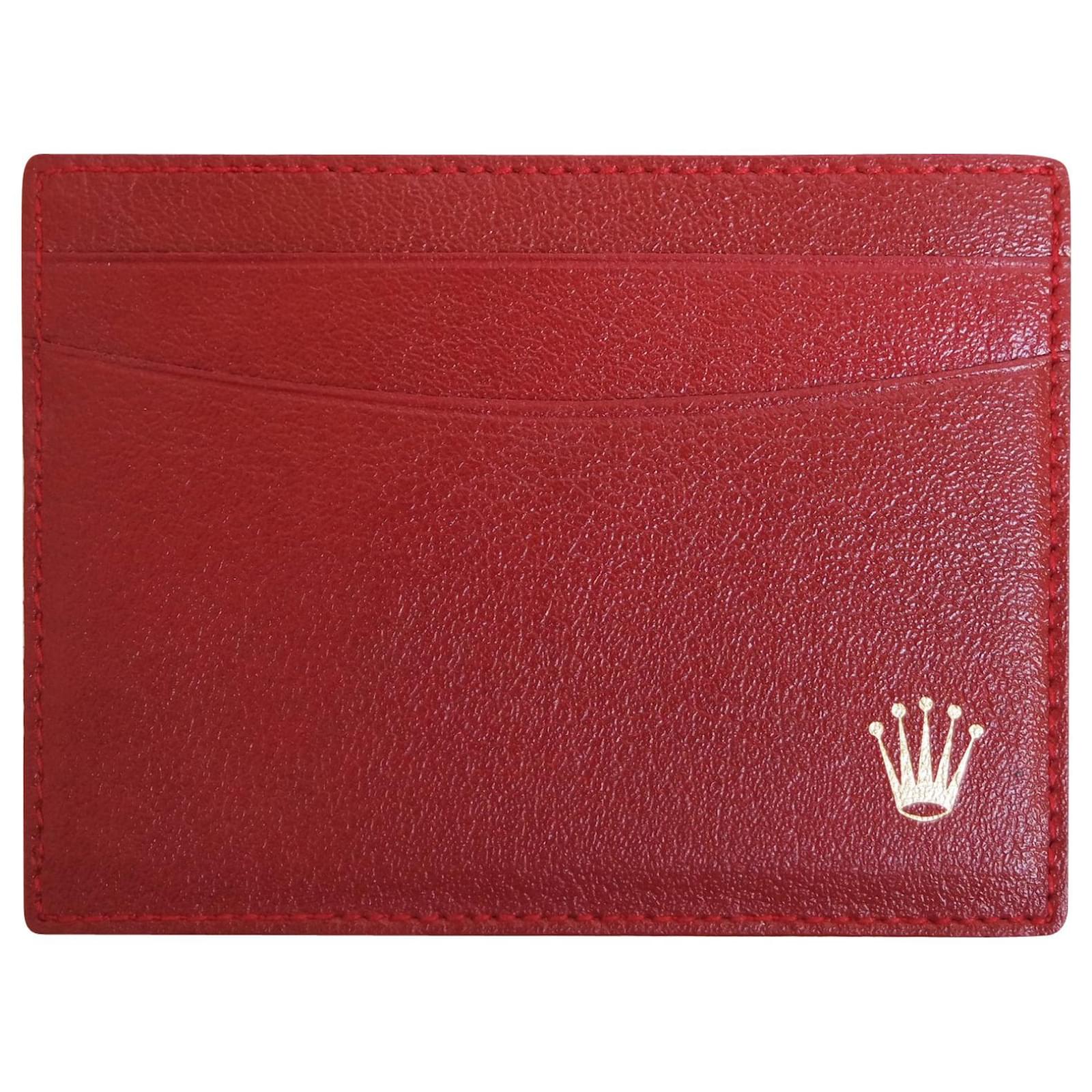 Rolex red card holder Dark red Leather ref.214151 - Joli Closet
