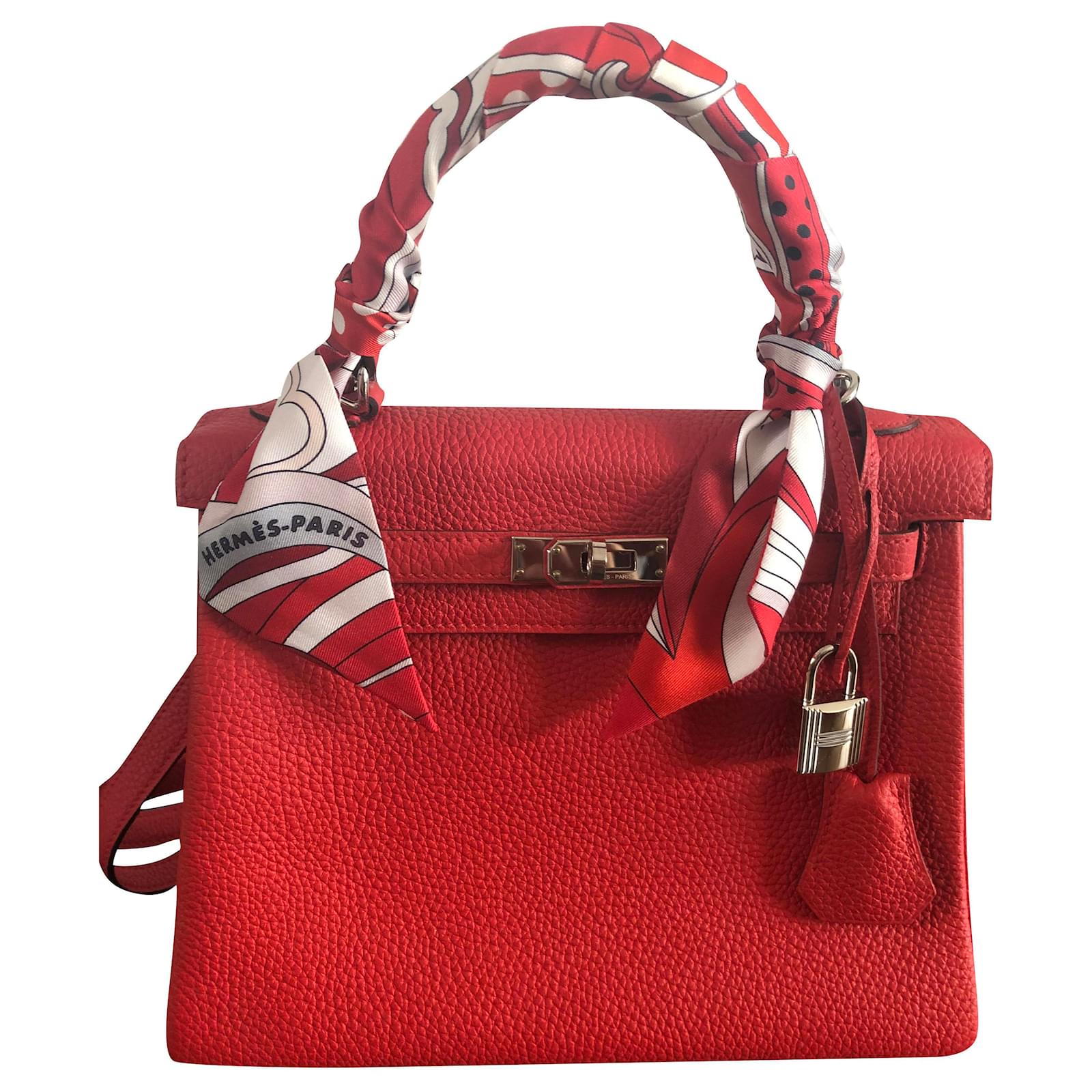 Herm s Kelly 25 Red Silver Hardware Leather Ref 214743 Joli Closet Herm s Kelly 25 Red Silver Hardware Leather Ref 214743 Joli Closet