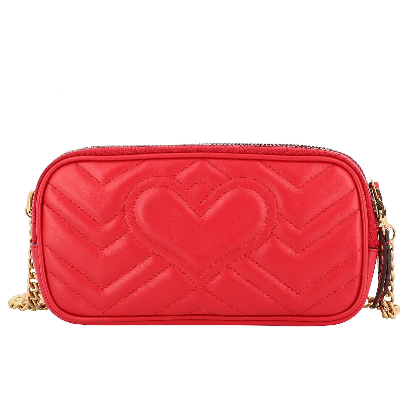 GUCCI MARMONT Veau façon poulain Rouge ref.215186 - Joli Closet