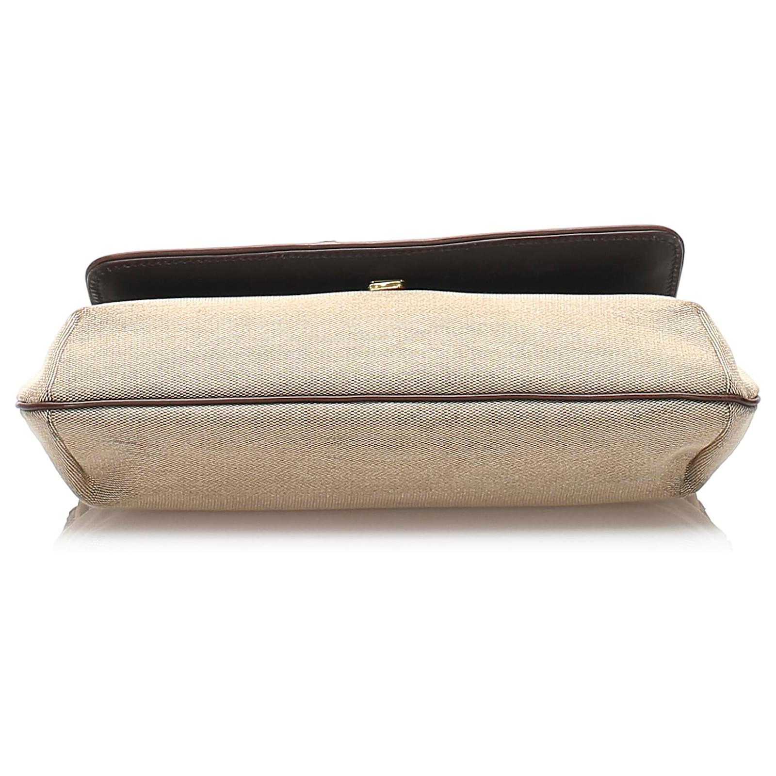 Gucci Brown Web Canvas Umhängetasche Braun Hellbraun Dunkelbraun Leder ...