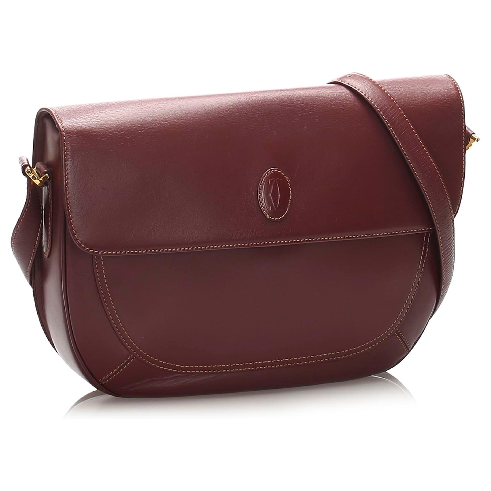 Sac bandoulière Must de Cartier en cuir rouge de Cartier Veau façon ...