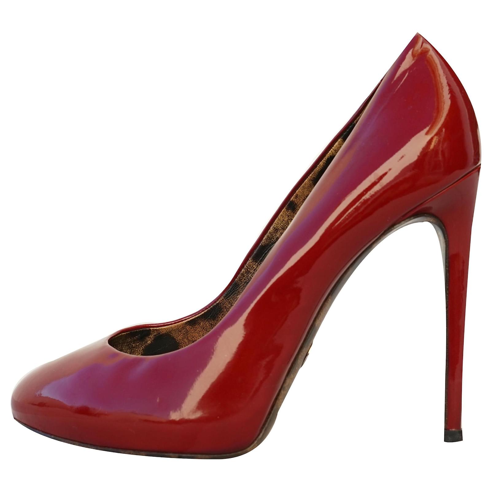 Dolce & Gabbana Talons Cuir vernis Bordeaux ref.220293 - Joli Closet